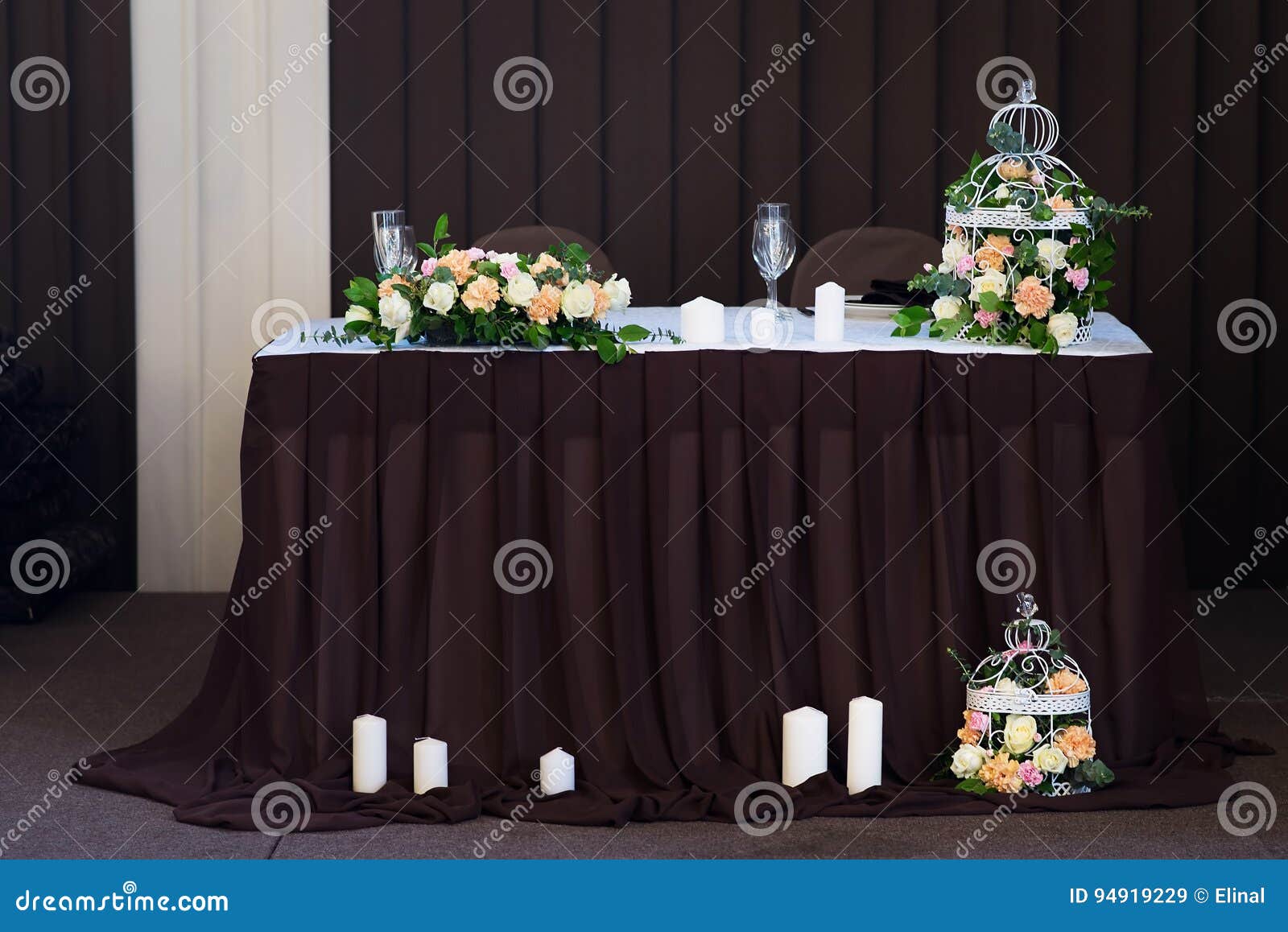 Presidium, Table Wedding, for a Couple, Two. Indoor Stock Image - Image ...