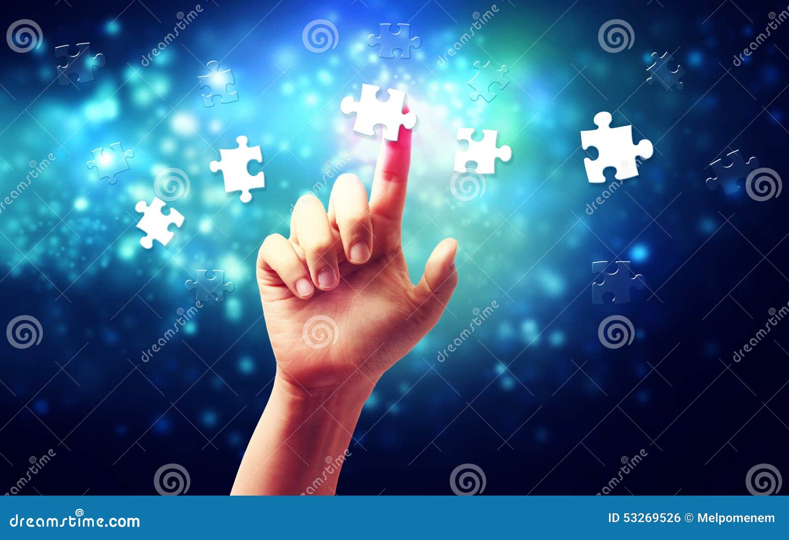 Presionado a Mano Un Pedazo De Rompecabezas Stock de ilustración ...