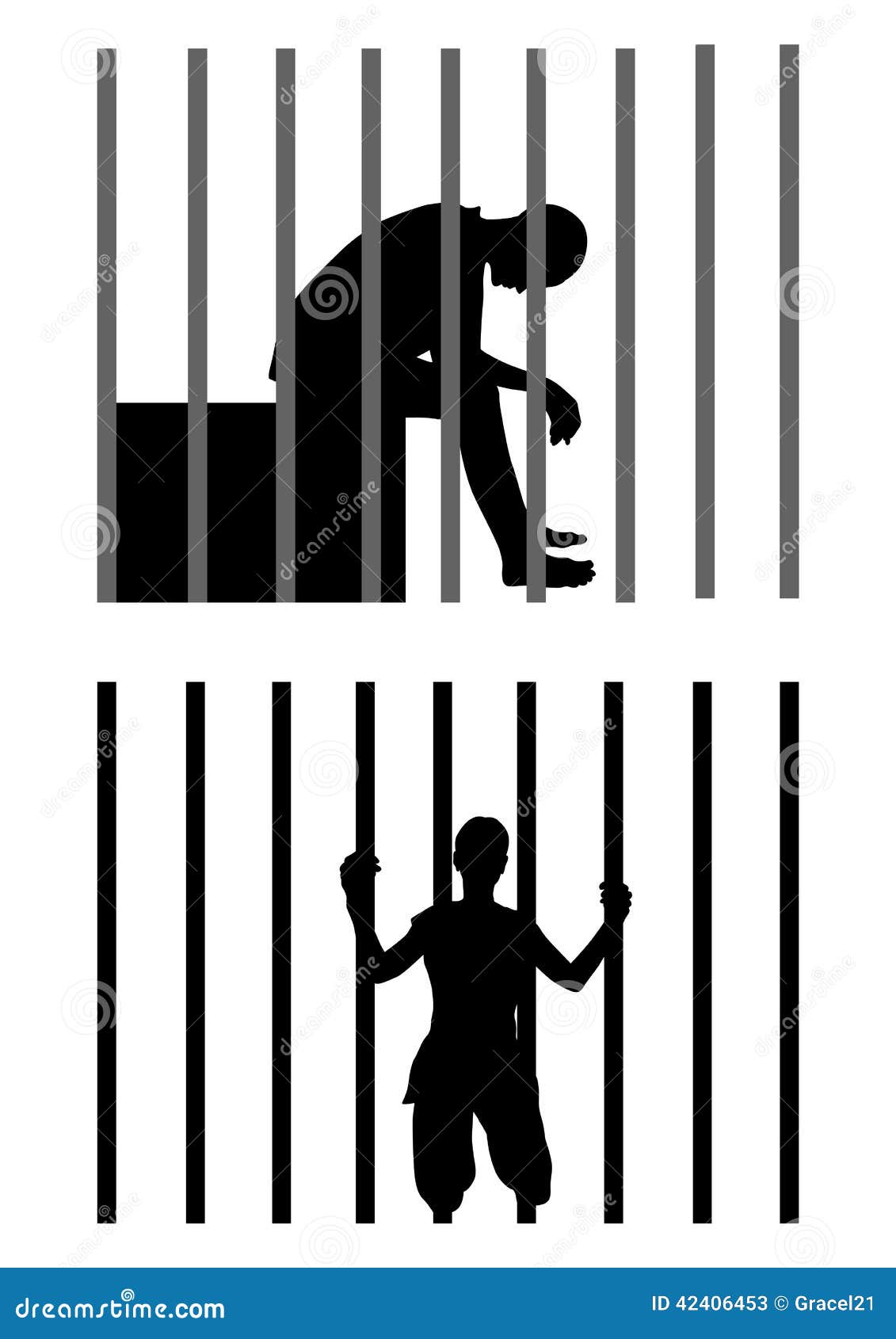 Preso ilustración del vector. Ilustración de tristeza - 42406453