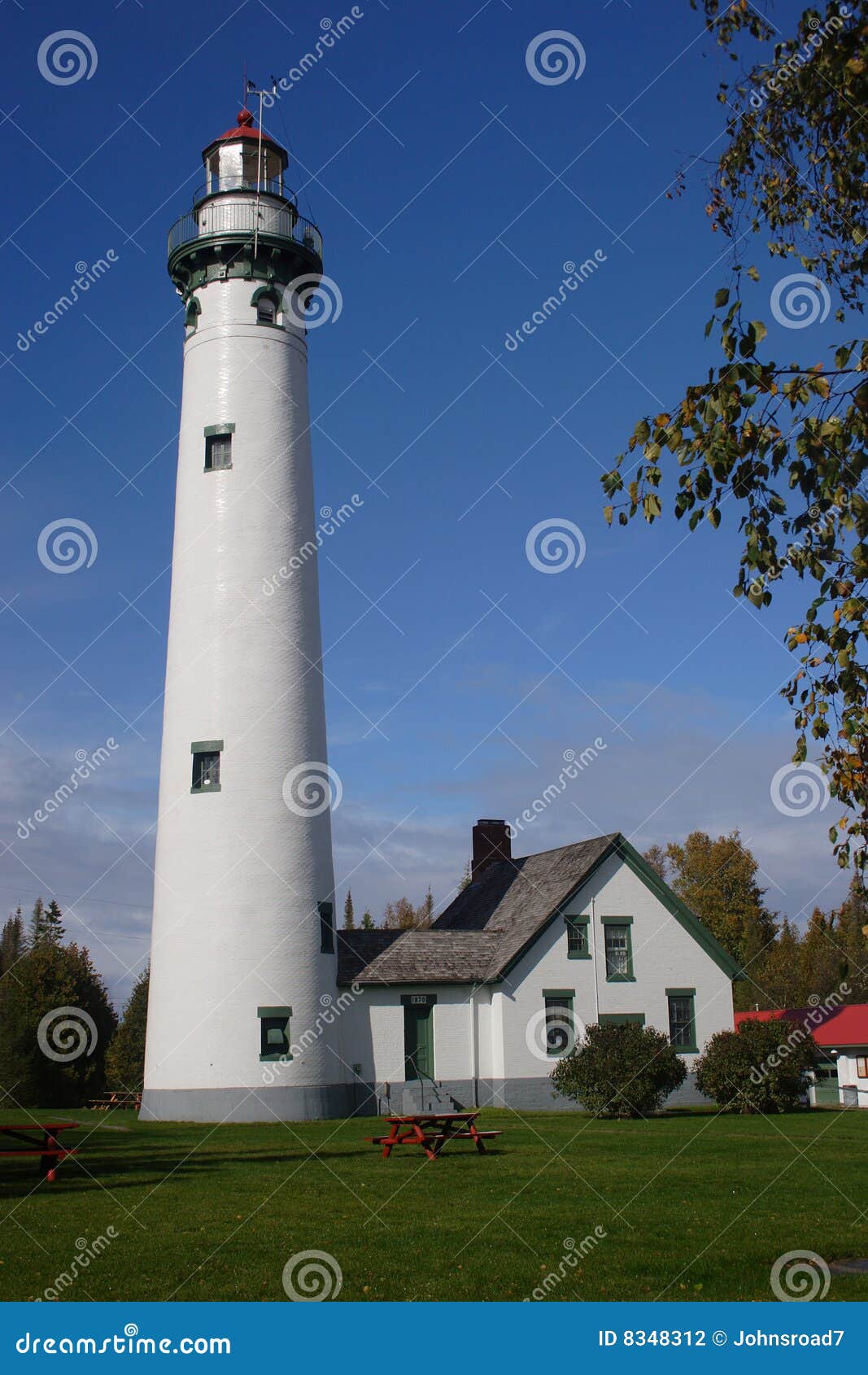 Presque Isle Lighthouse stock photo. Image of lighthouse - 8348312