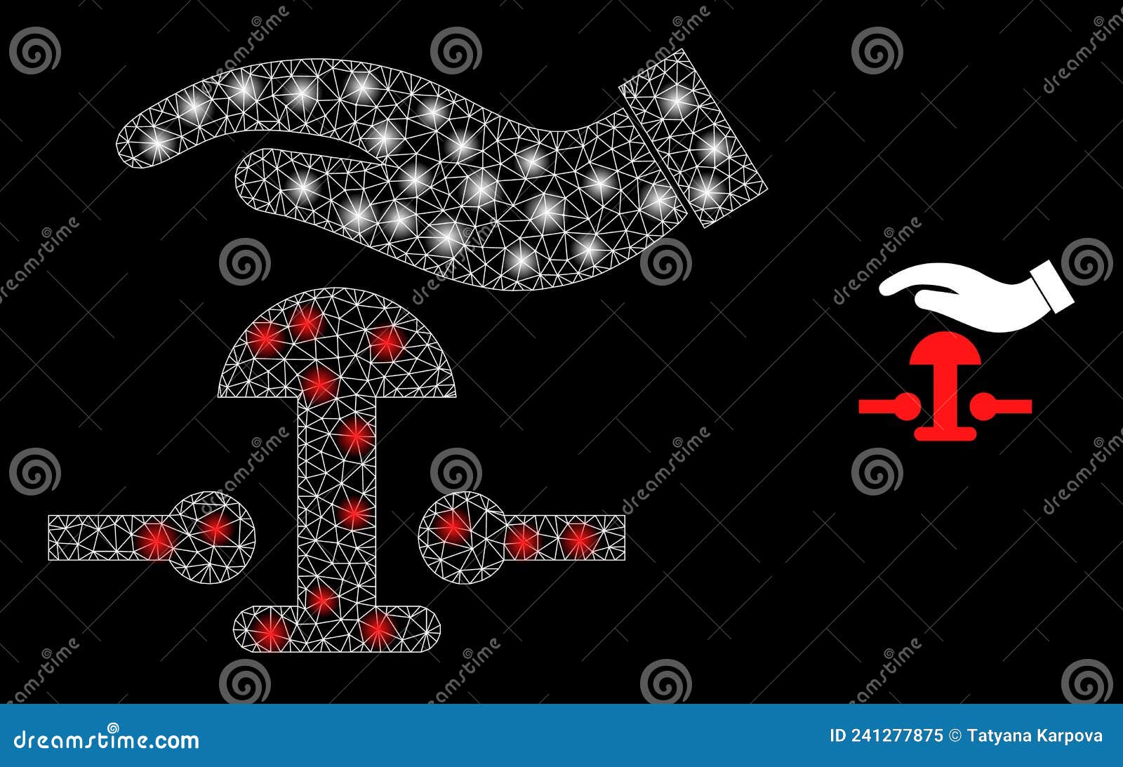 Press Alarm Button Icon - Wireframe Mesh with Light Spots Stock Vector ...