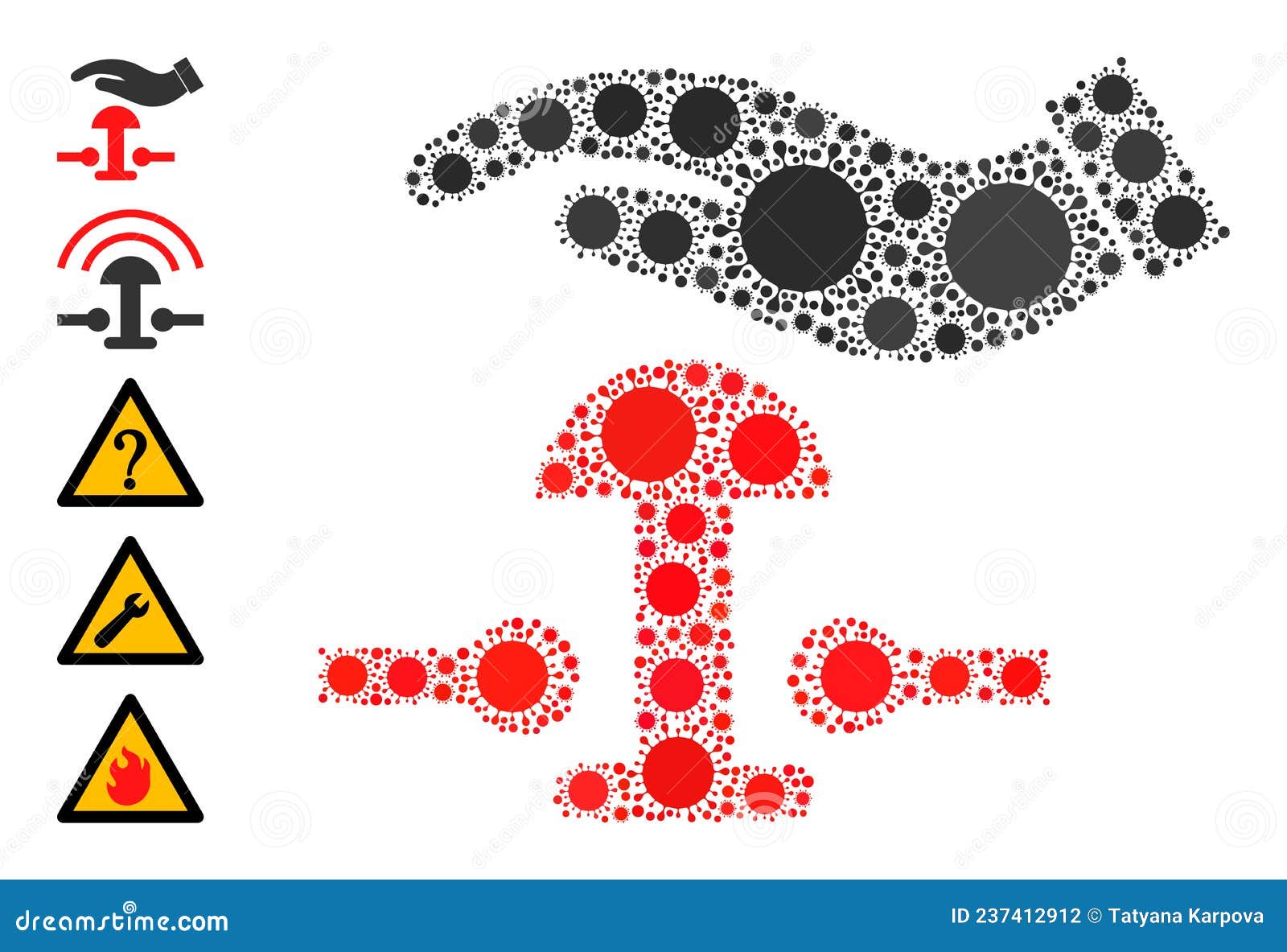 Press Alarm Button Icon - Virus Collage and Additional Icons Stock ...