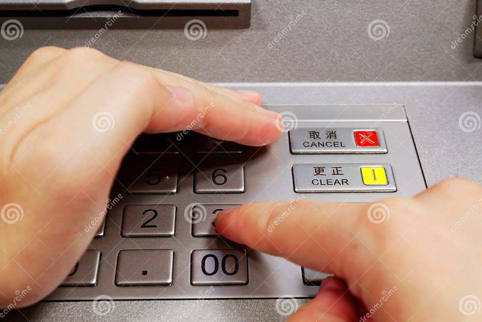 Press ATM EPP keyboard stock image. Image of data, digits - 34498817