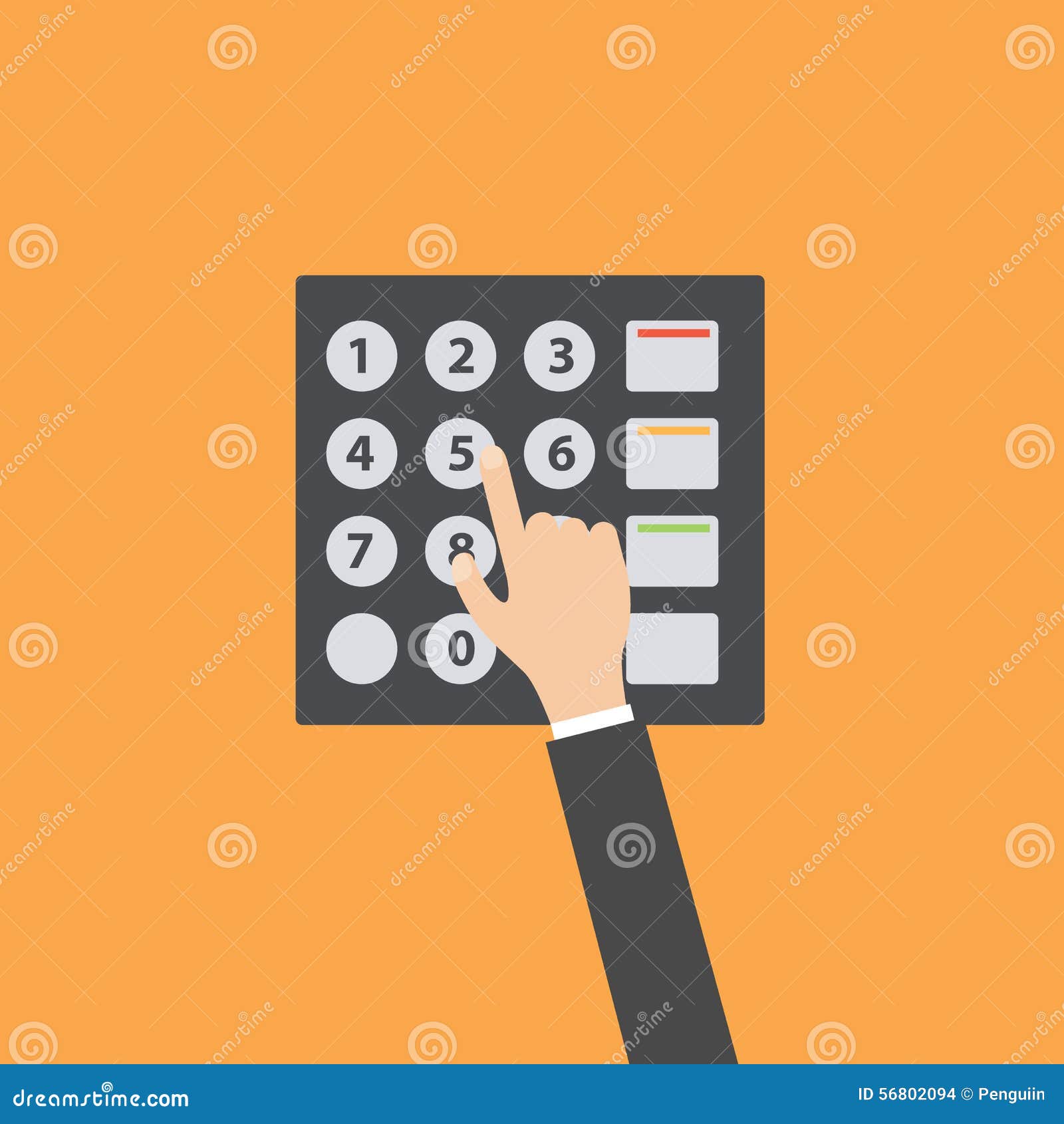 Press ATM Keyboard Flat Design Stock Vector - Illustration of industry ...