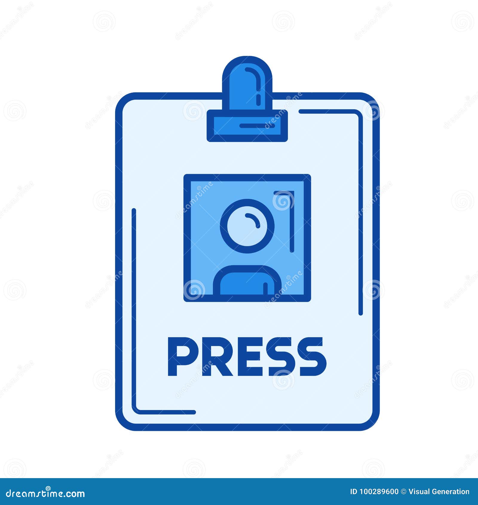 Press badge line icon. stock vector. Illustration of member - 100289600