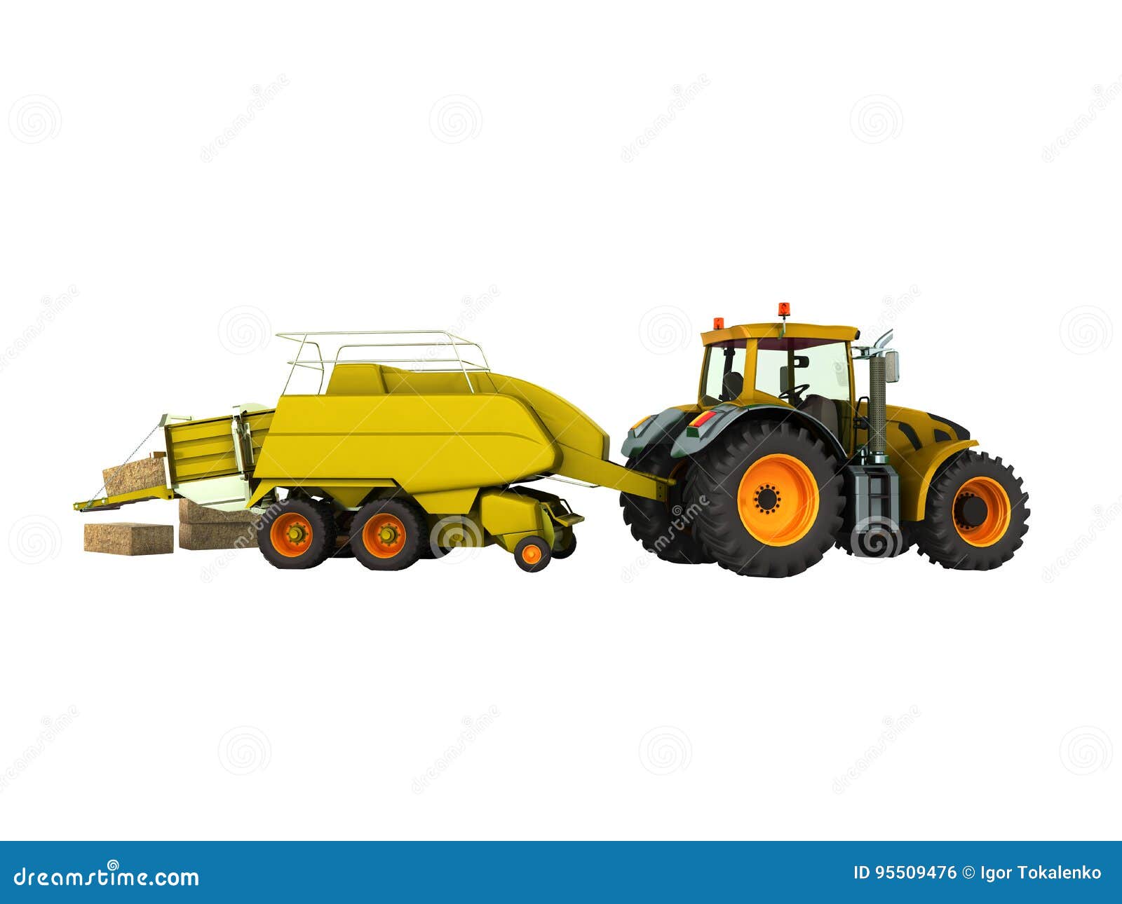 Baler-baler For Tractor 3d Render On Gray Background Royalty-Free Stock ...