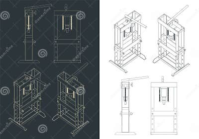 Powerful Industrial Press Blueprints Stock Vector - Illustration of ...