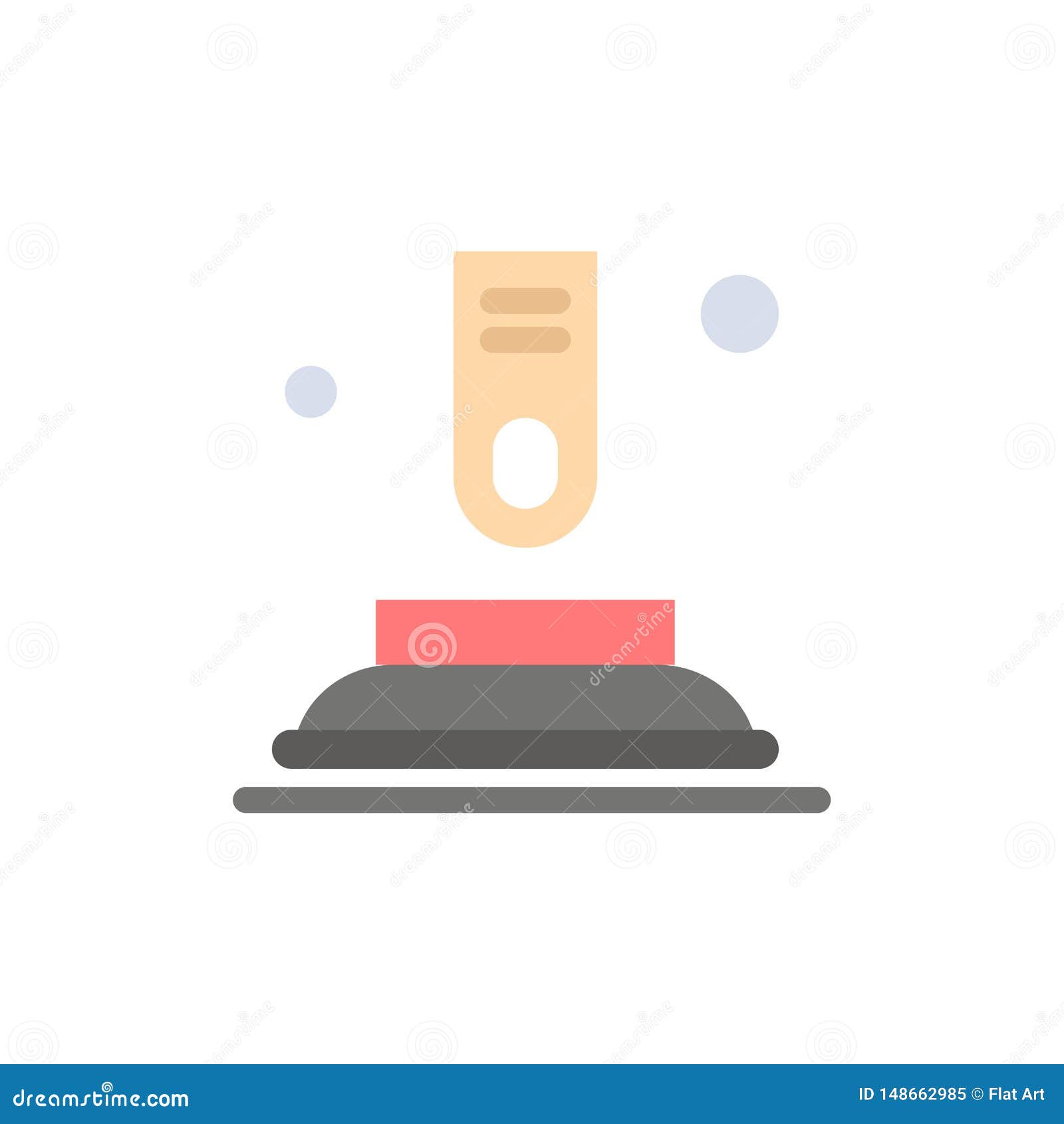 Press, Button, Finger, Start Flat Color Icon. Vector Icon Banner ...