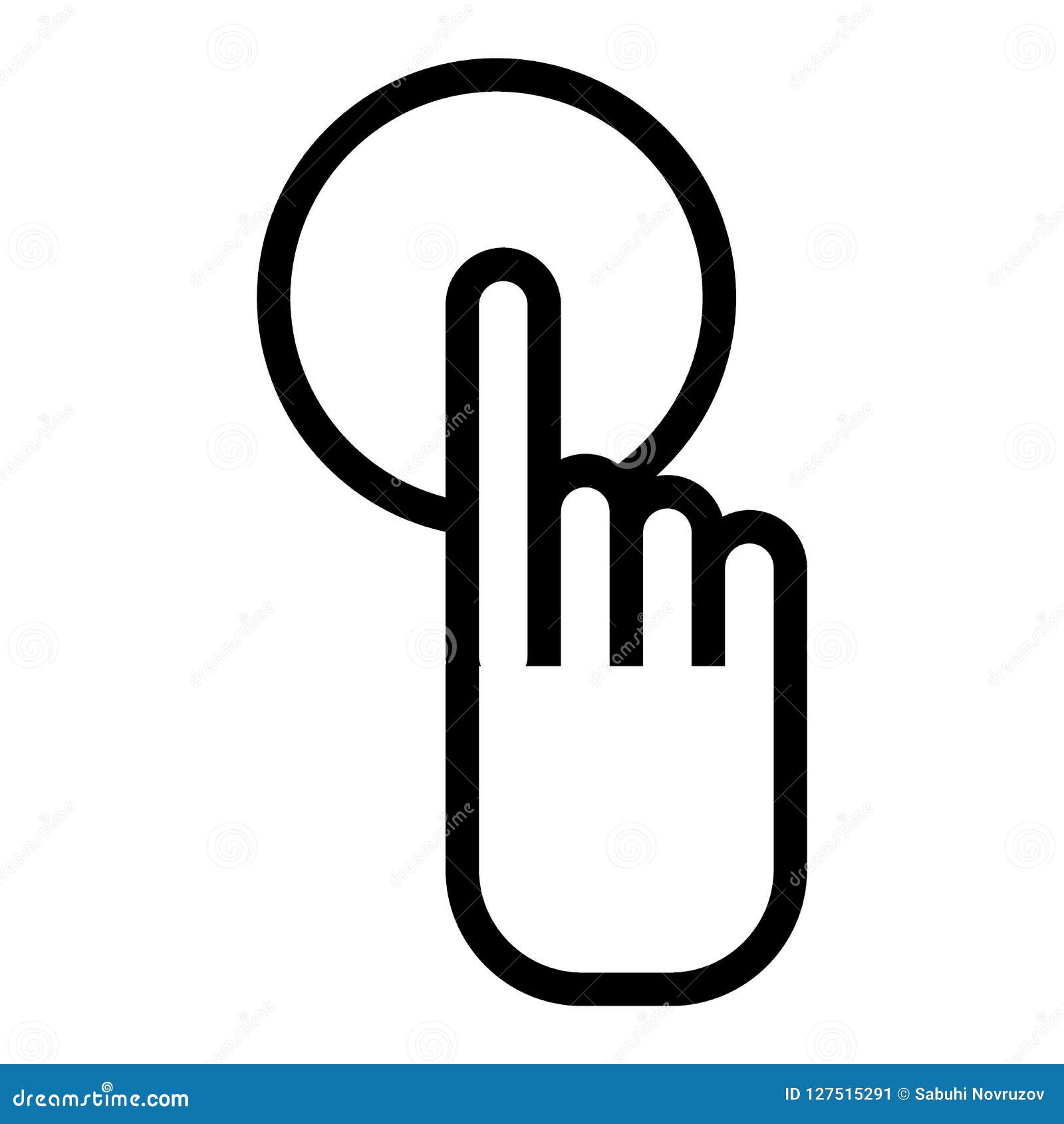 Press Button Line Icon. Hand Vector Illustration Isolated on White ...