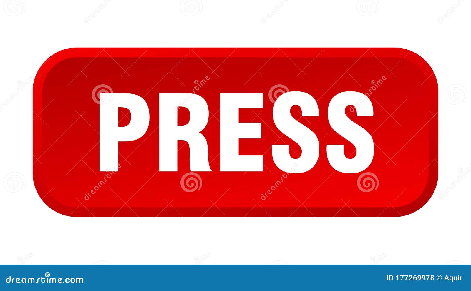 Press Button. Press Square 3d Push Button Stock Vector - Illustration ...