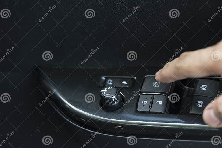 Press the Button To Open or Close the Car Door. Stock Photo - Image of ...