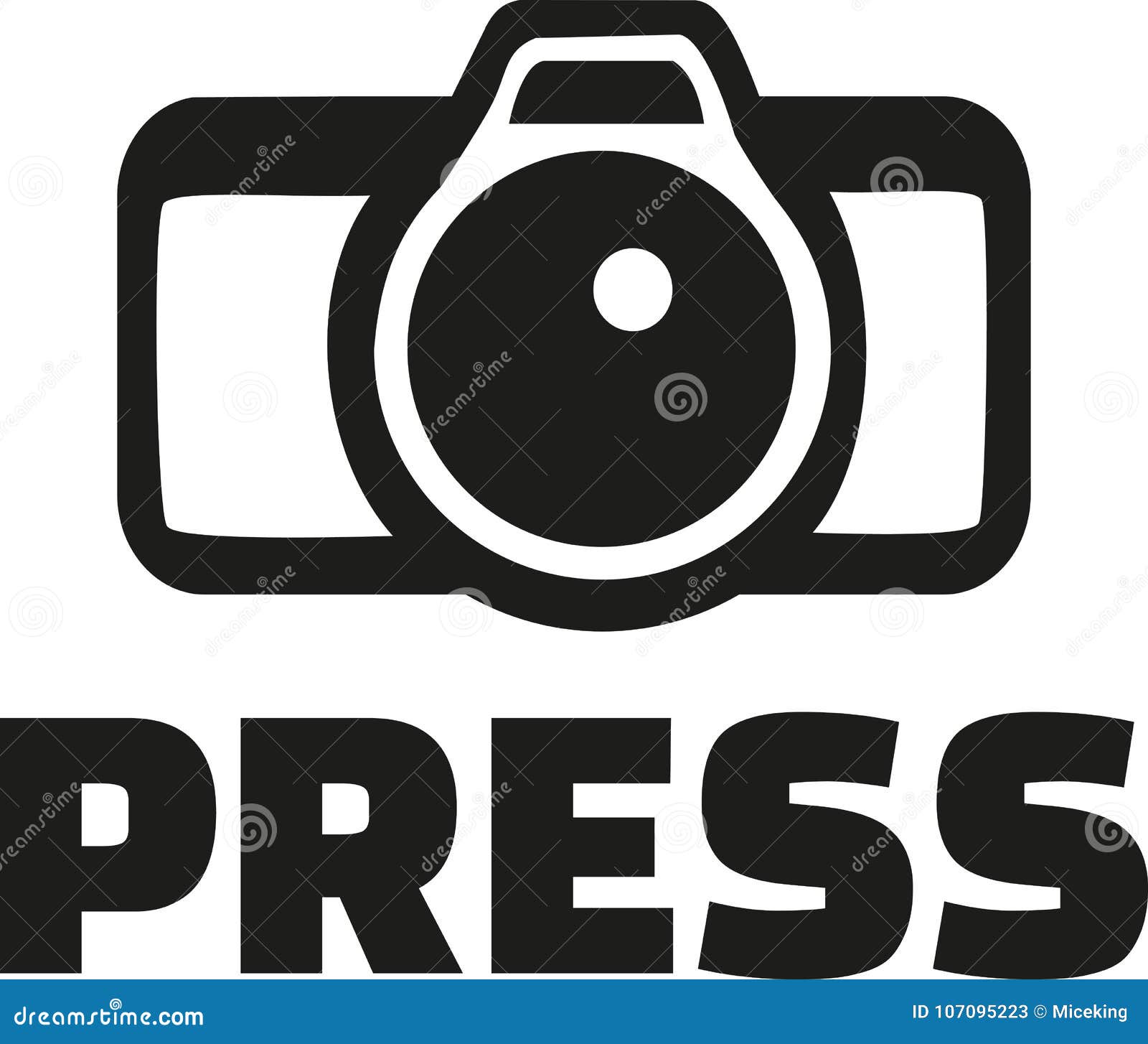 Press with camera icon stock vector. Illustration of digital - 107095223