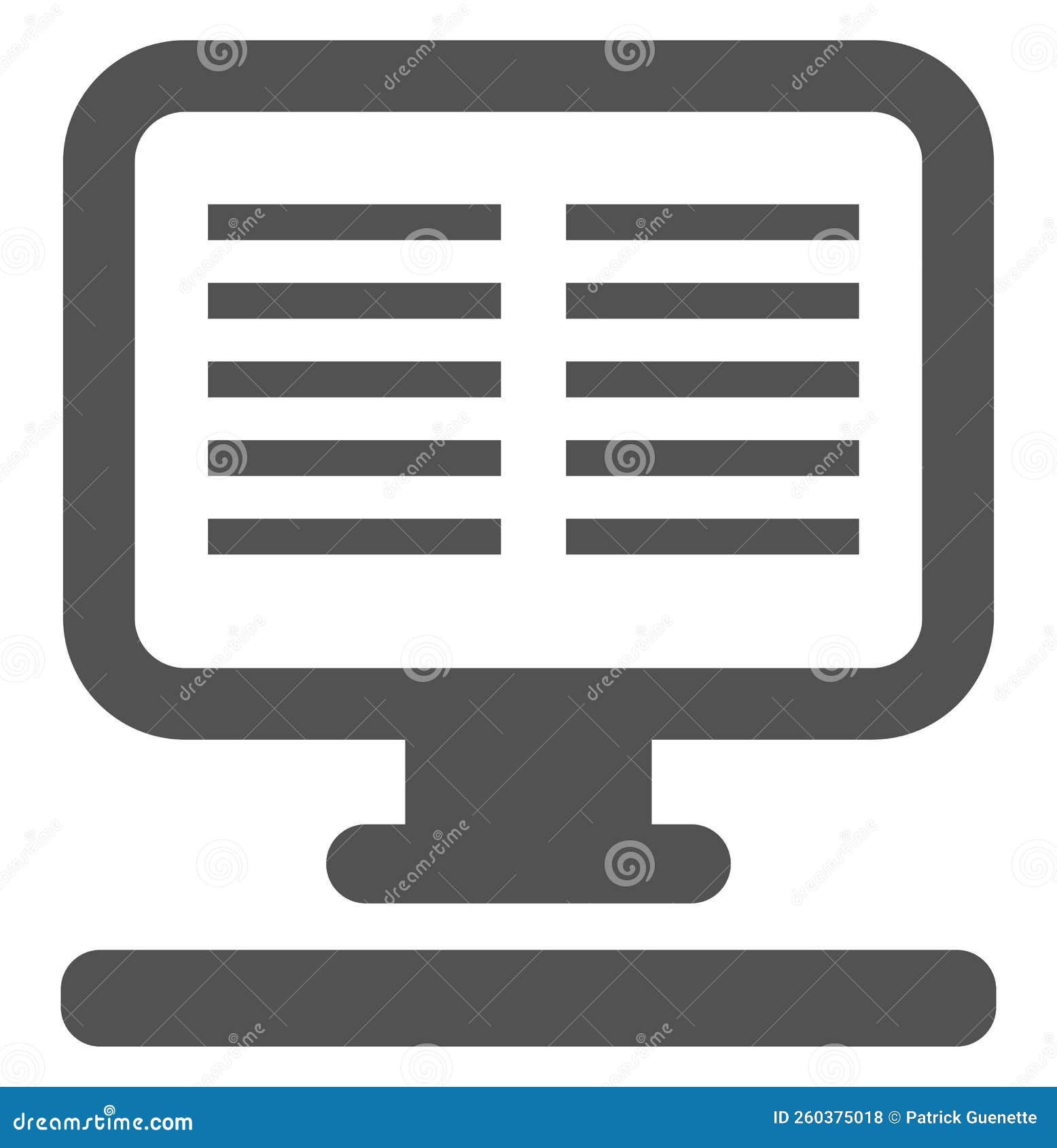 Press computer, icon stock vector. Illustration of symbol - 260375018