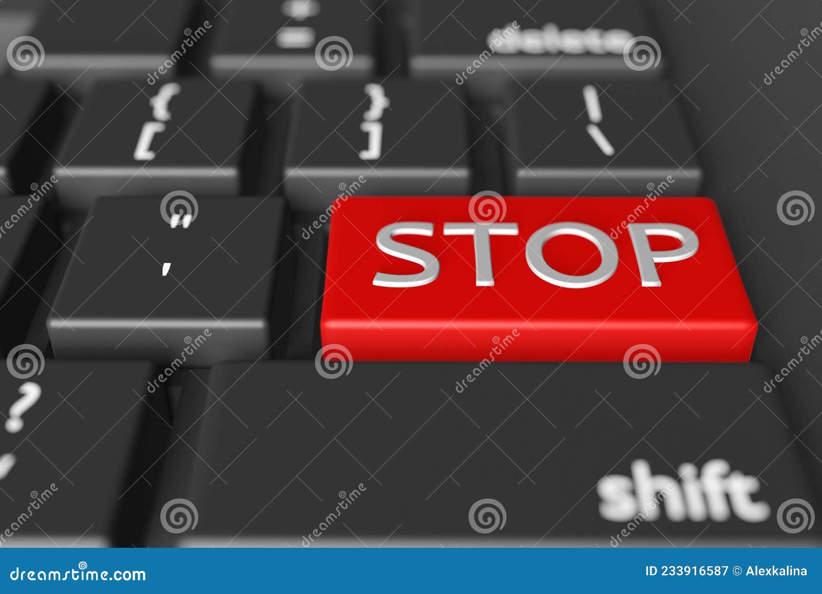 Press Concepts. Red Stop Button on Computer Keyboard Stock Illustration ...