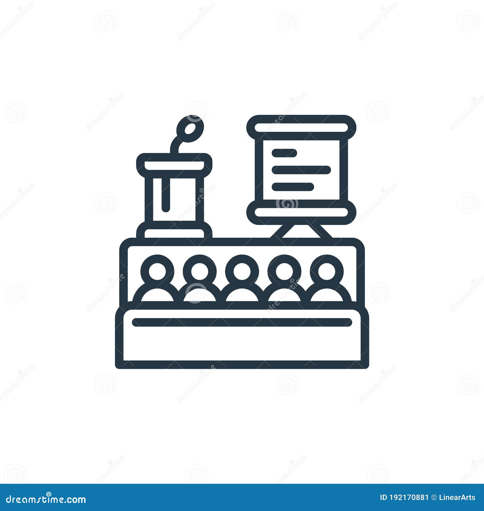 Press Conference Icon Vector from Event Management Concept. Thin Line ...