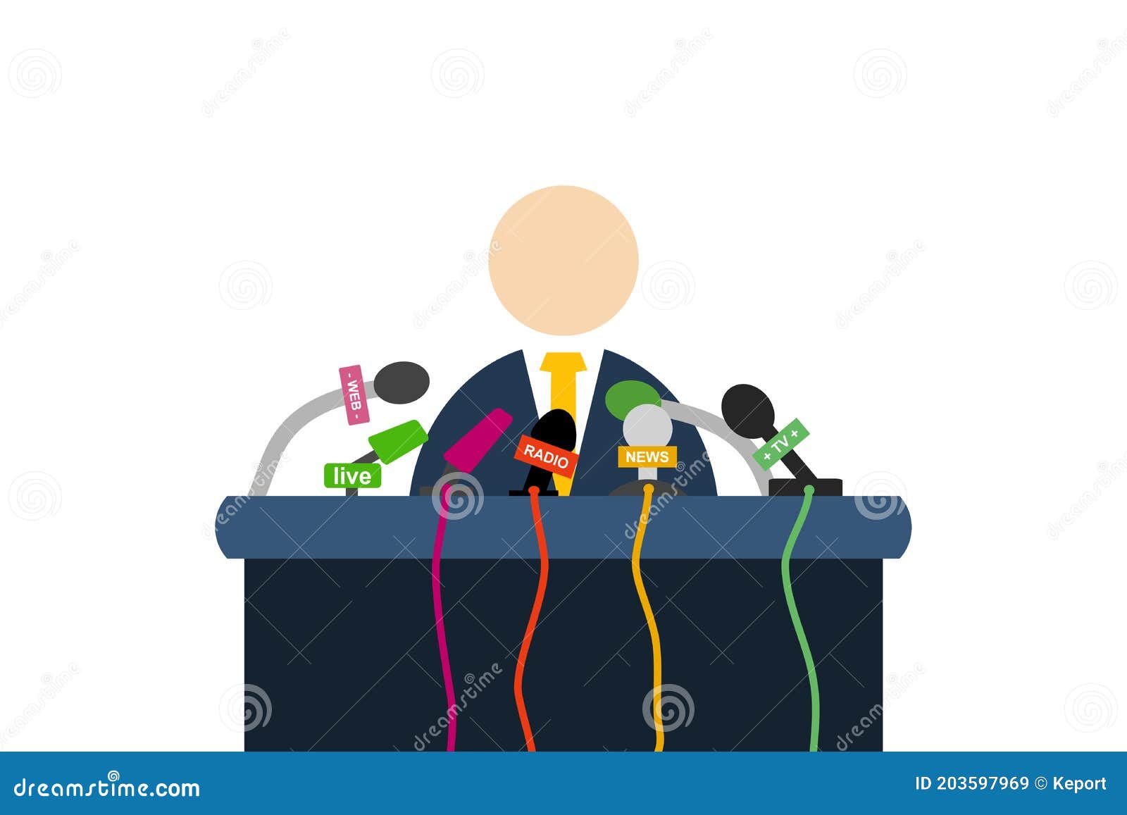Press Conference - Man is Giving Interview Stock Illustration ...