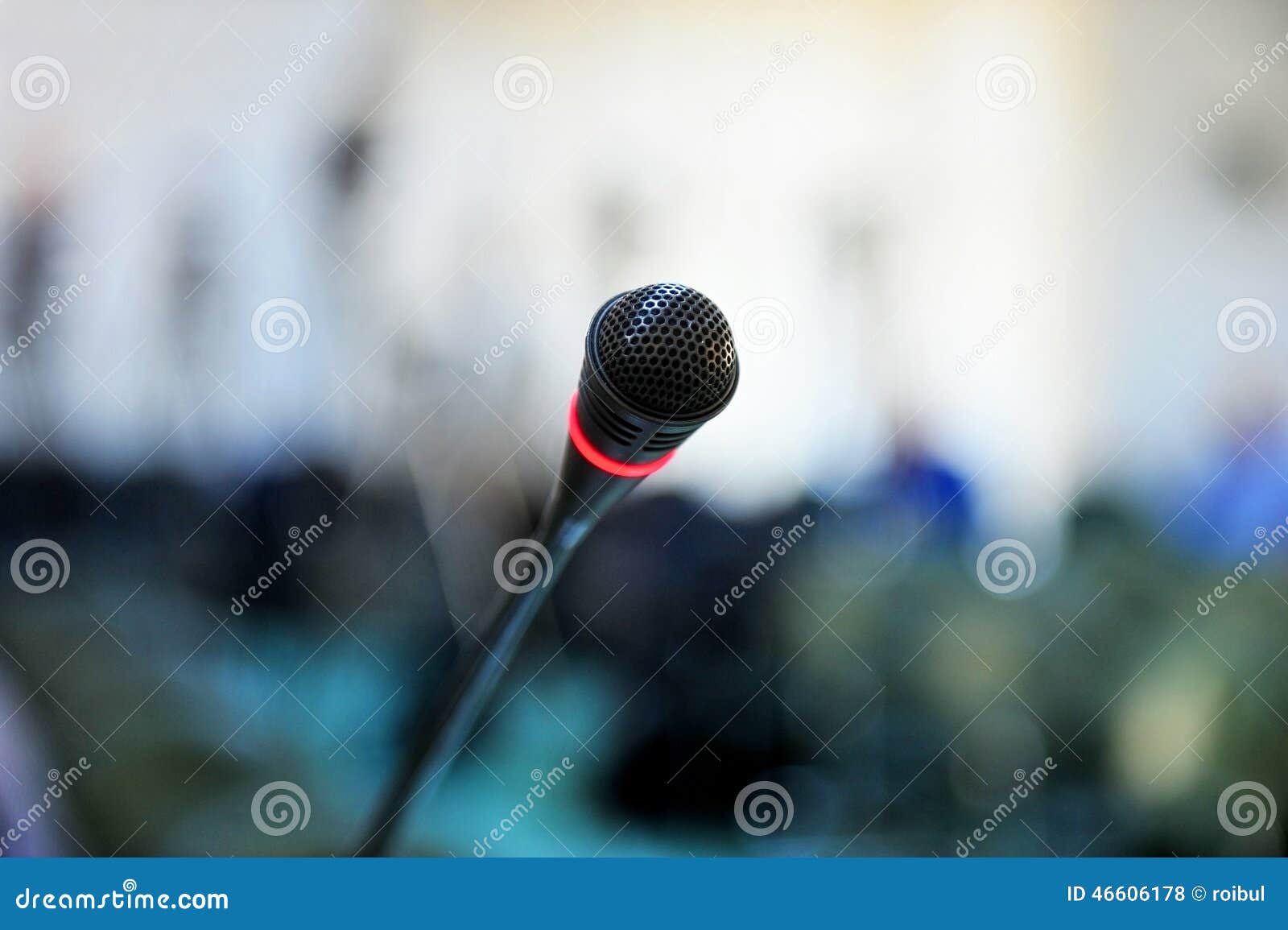 Press Conference Microphone Stock Photo - Image of electronic ...