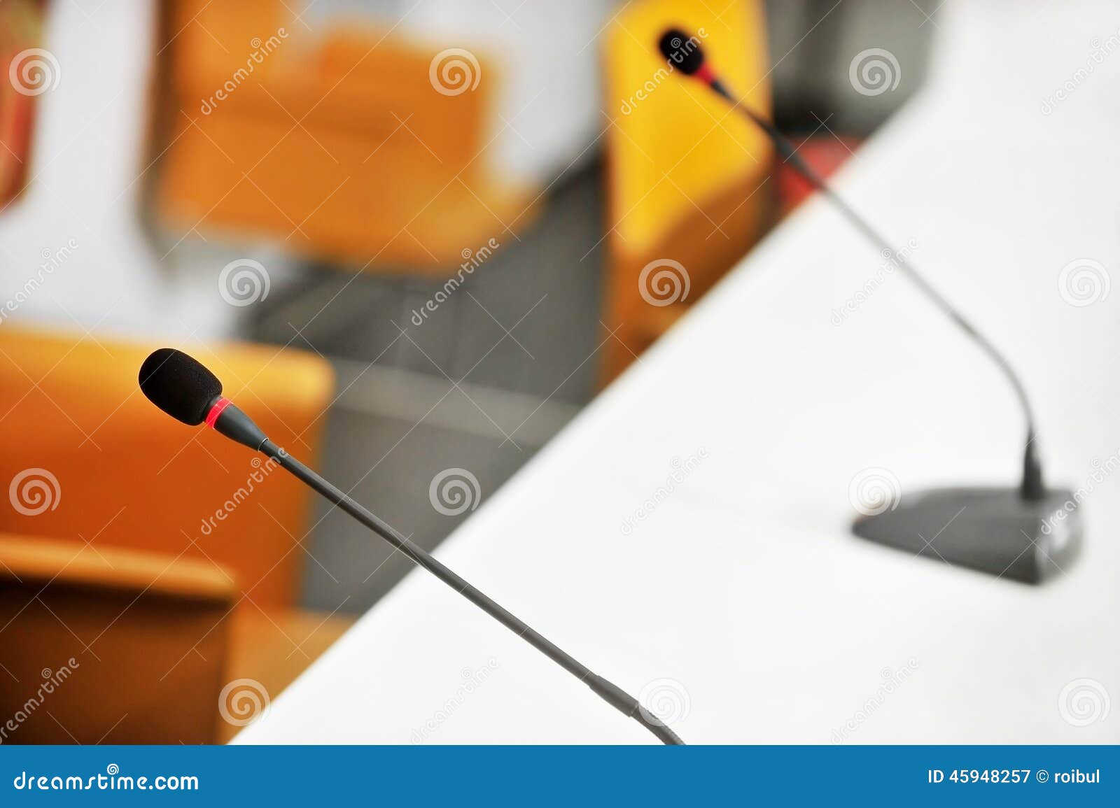 Press Conference Microphones Stock Image - Image of voice, equipment ...