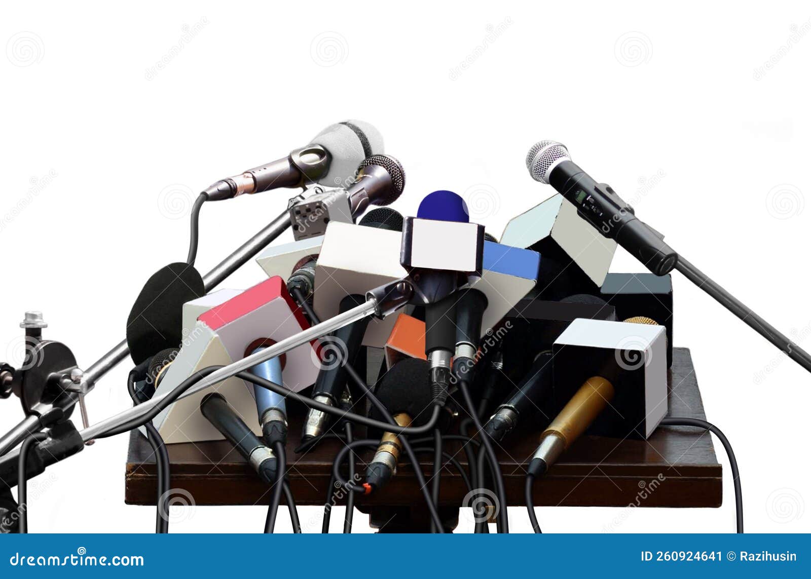 Press Conference Microphones during Media Interview Stock Image - Image ...