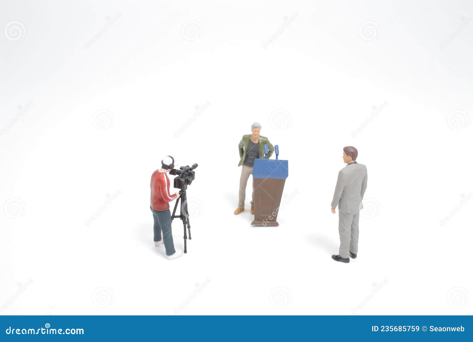 A Press Conference with the Mini Spokesperson Figure Stock Image ...