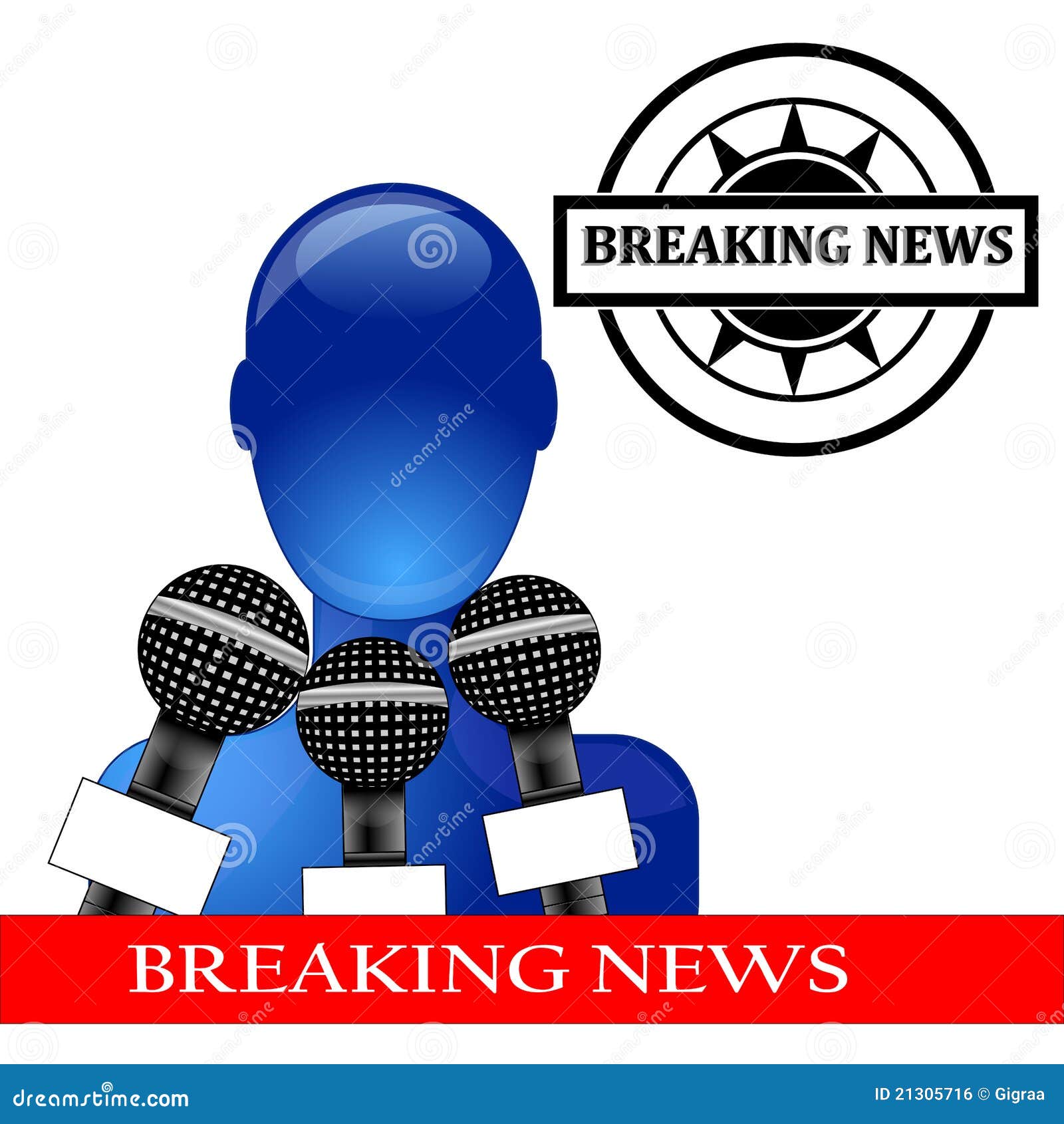 Press Conference with Person with Breaking News Stock Vector ...