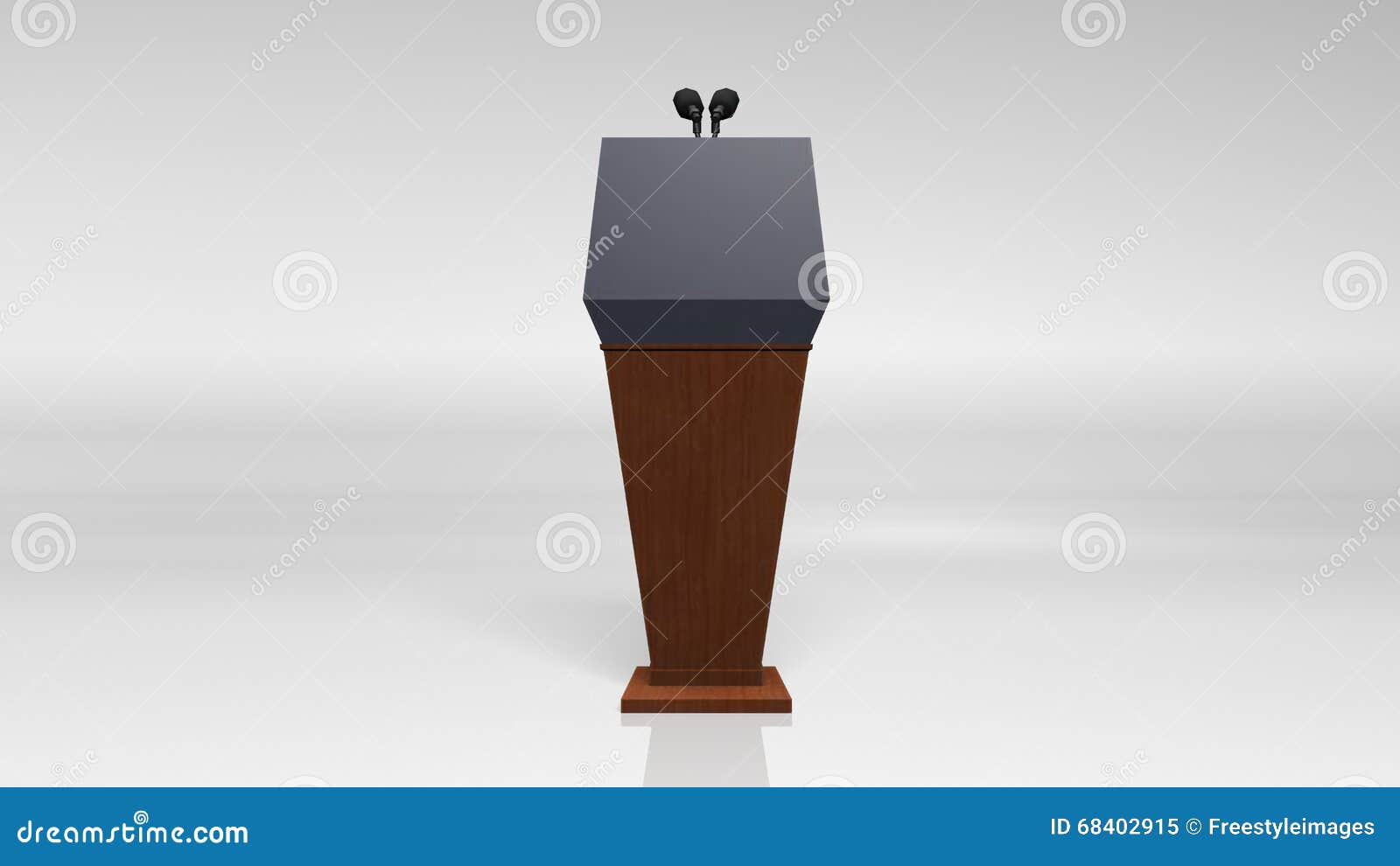 Press Conference Podium Stand on White Stock Illustration ...