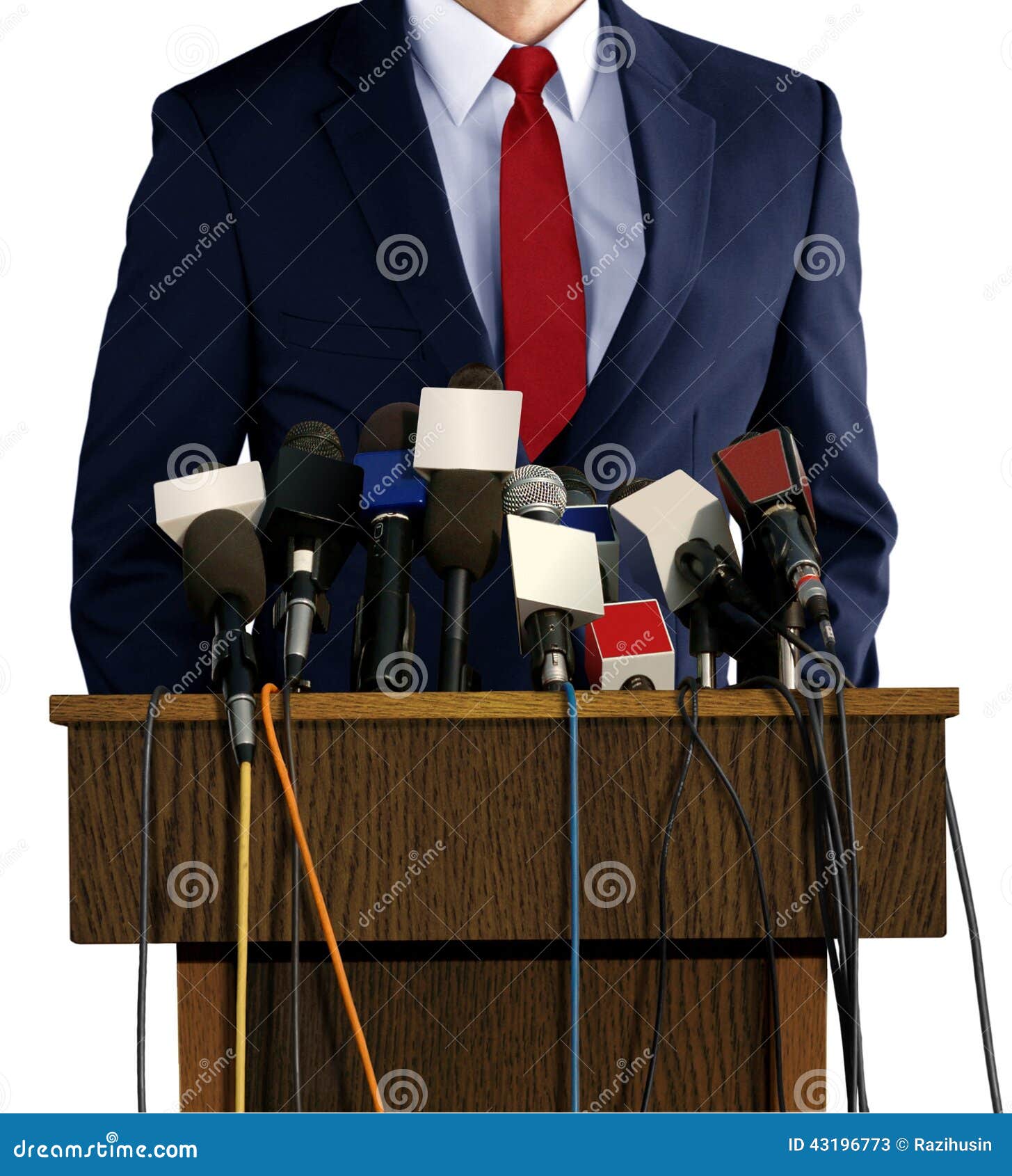 Press Conference with Spokesperson Stock Image - Image of suit ...