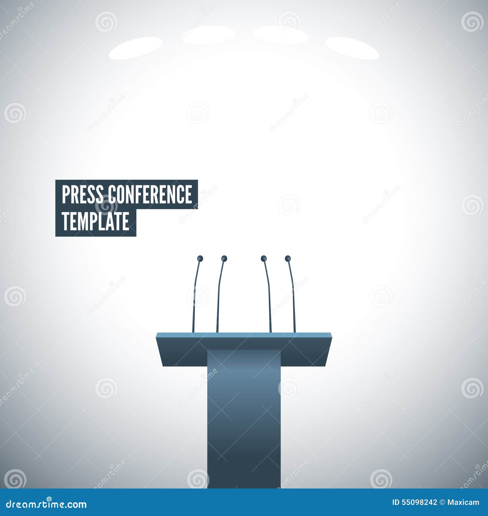 Press Conference with Tribune Vector Template Stock Vector ...