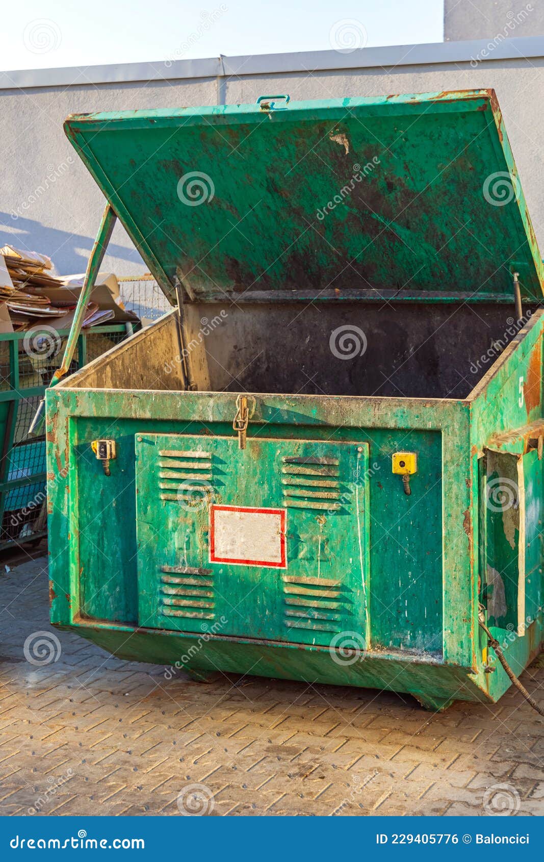 Press Container Open stock photo. Image of hatch, trash - 229405776