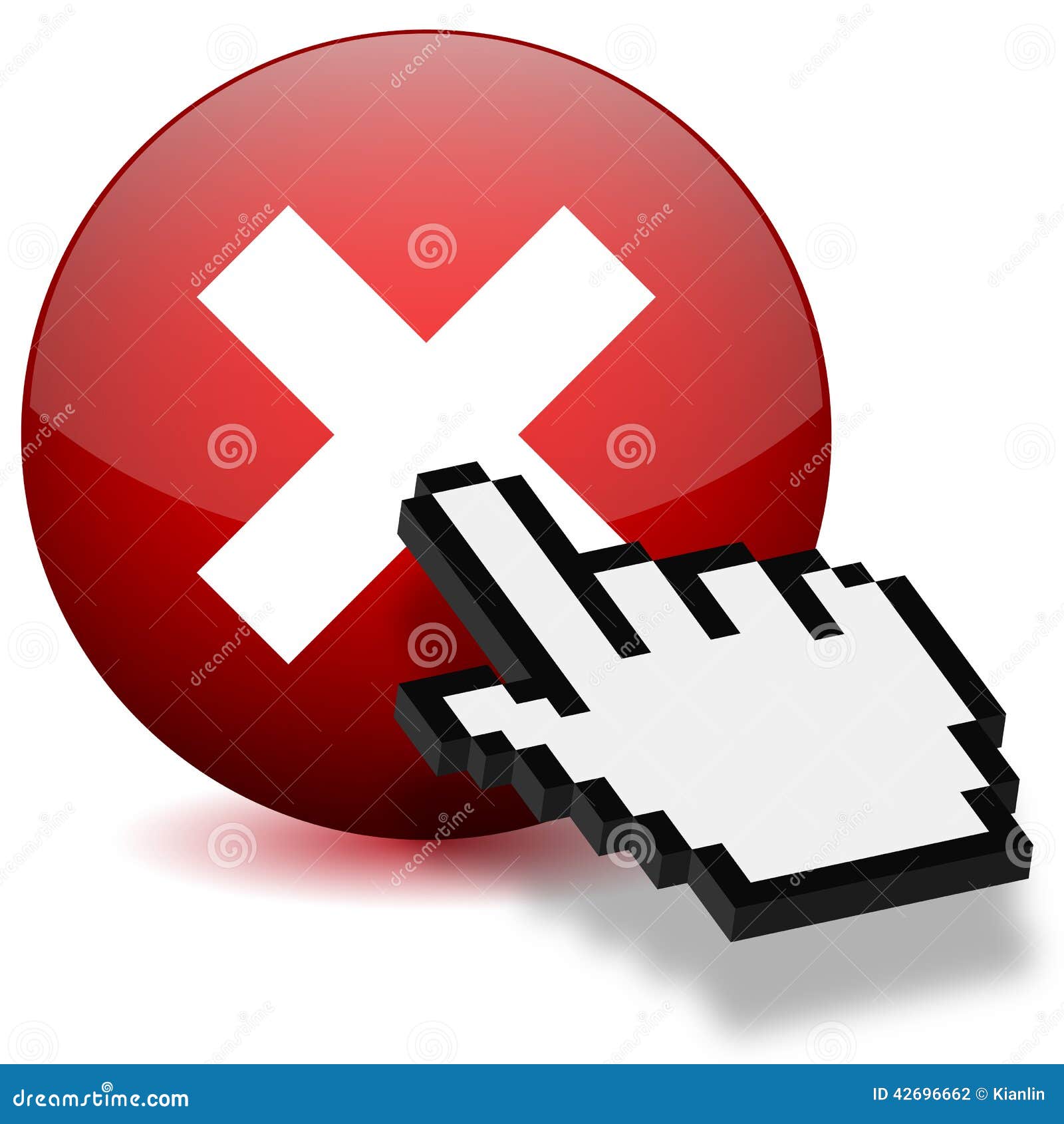 Press Cross Button stock vector. Illustration of pick - 42696662