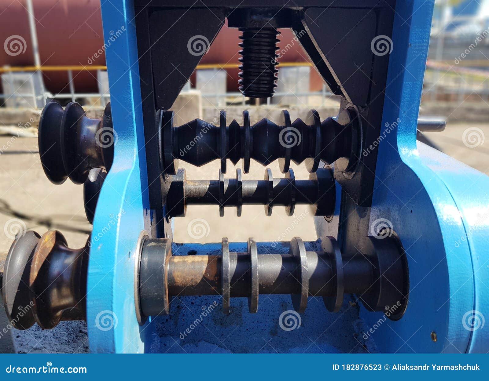 The Press Device is Designed for Bending Pipes, an Inside View Stock ...