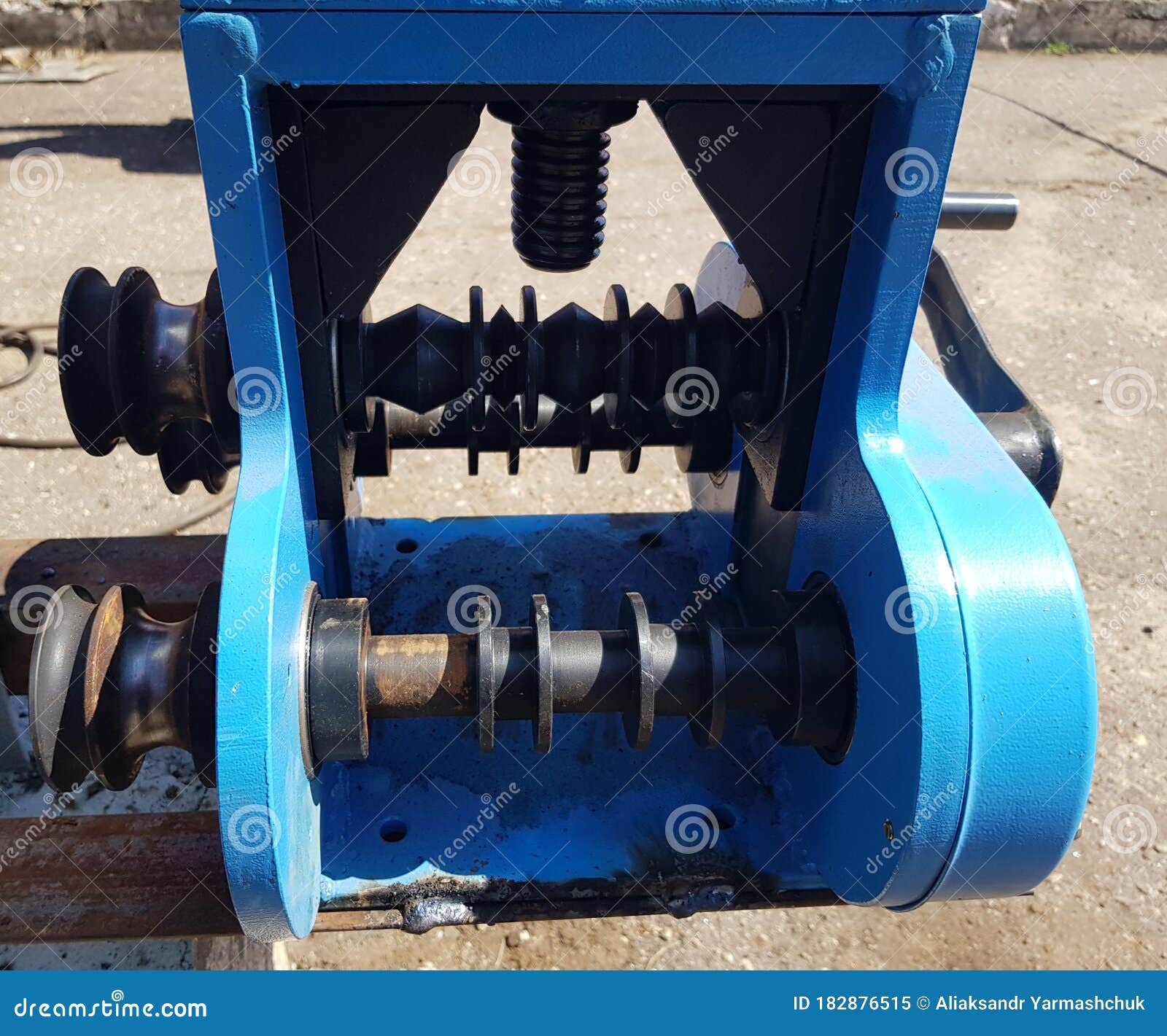 The Press Device is Designed for Bending Pipes, an Inside View Stock ...