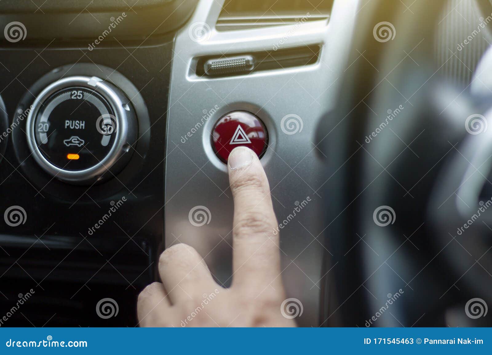 Press the Emergency Button in the Car. Stock Image - Image of help ...