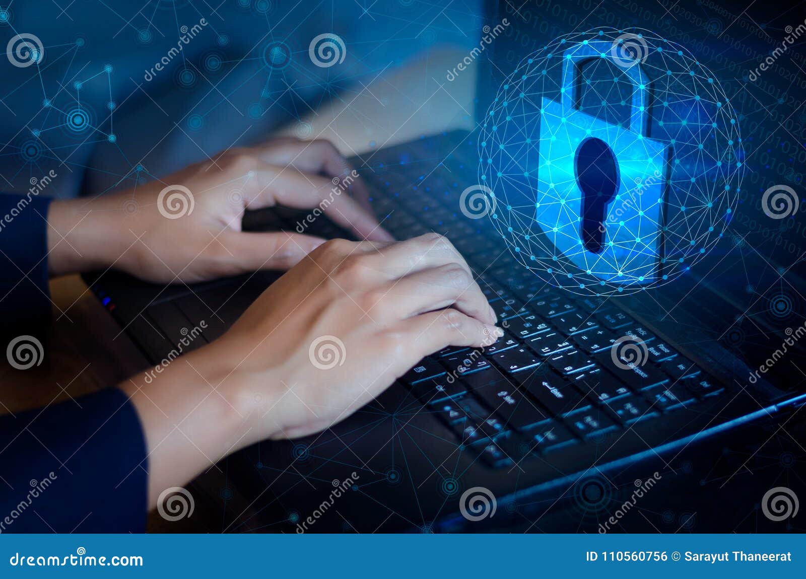 Press Enter Button on Computer. Key Lock Security System Abstract ...