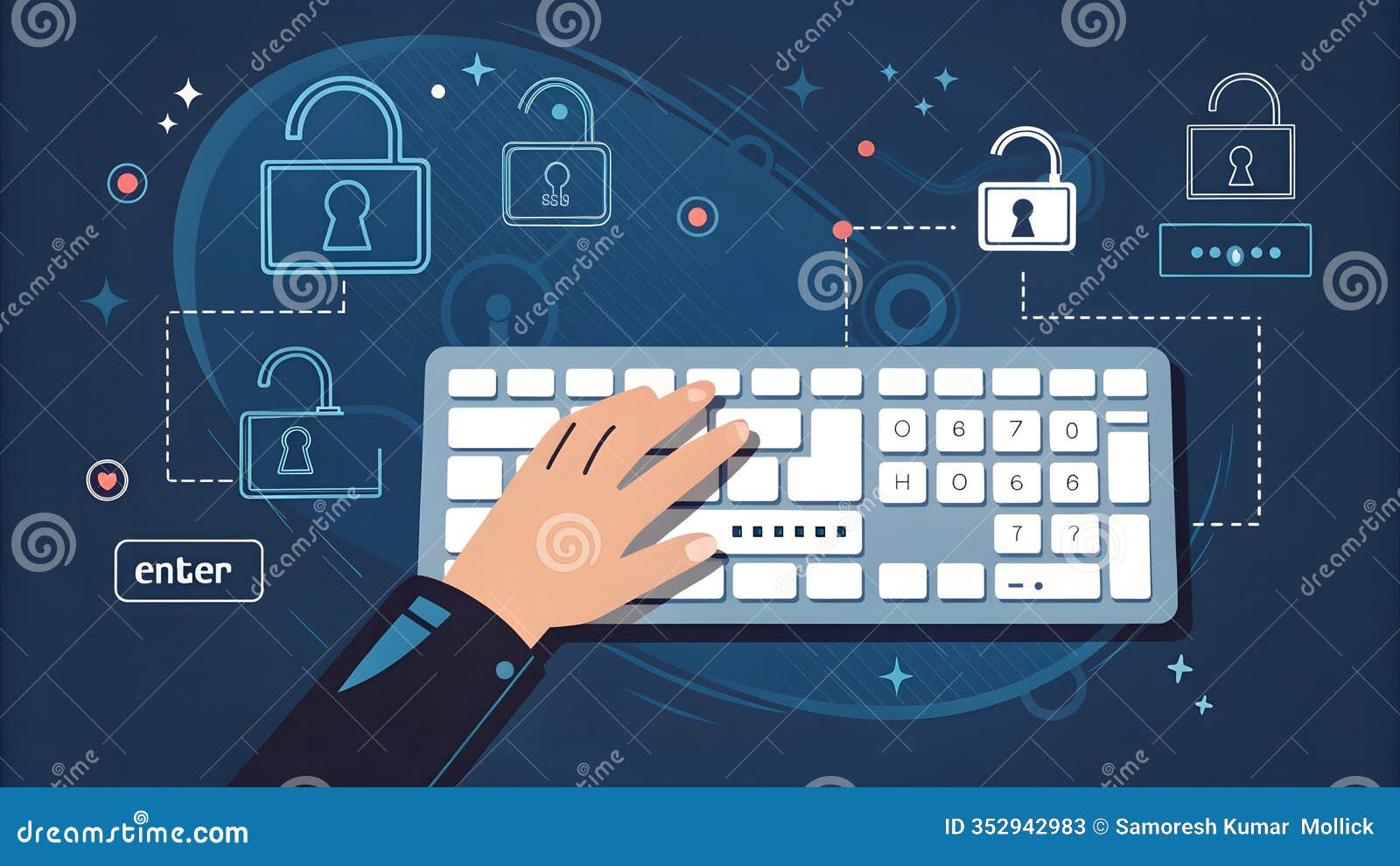 Press Enter Button on Computer, Close Up of a Finger Pressing a Button ...