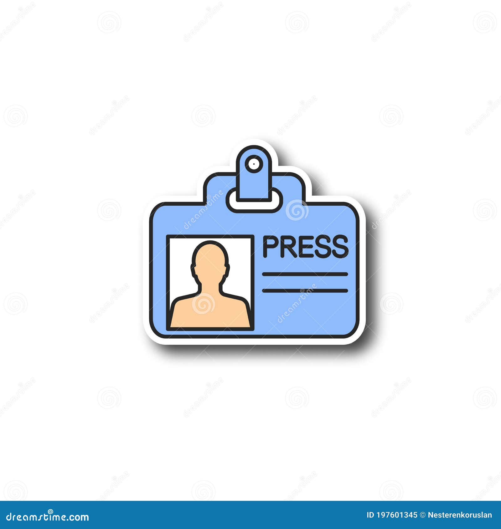 Press ID card patch stock vector. Illustration of design - 197601345