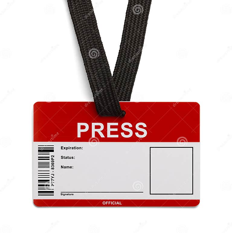 Press ID Card stock photo. Image of lanyard, broadcasting - 31402234