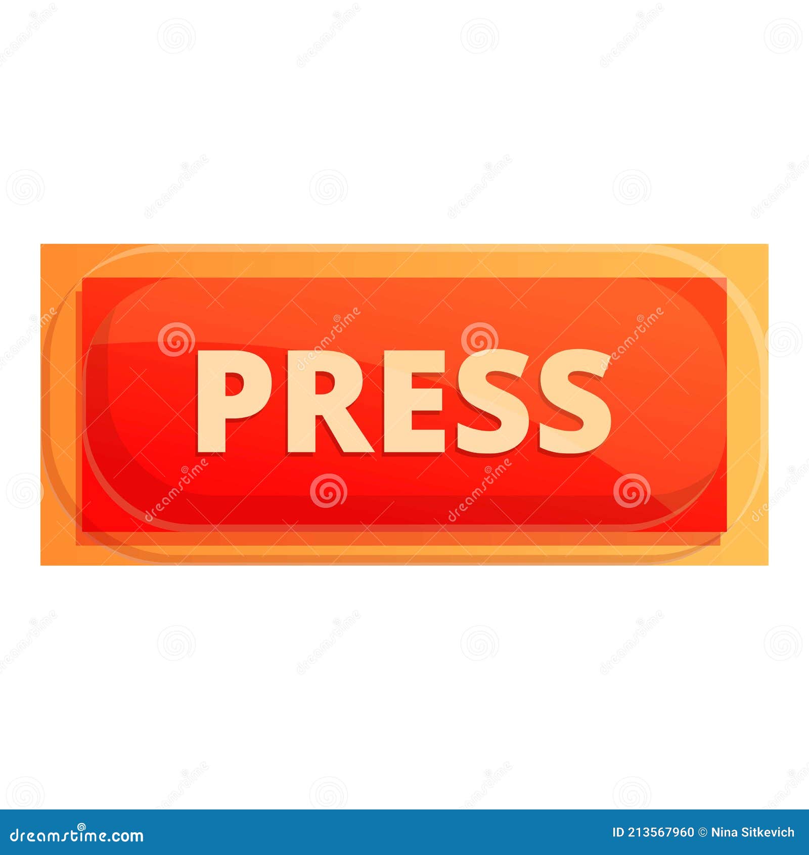Press Interface Button Icon, Cartoon Style Stock Vector - Illustration ...