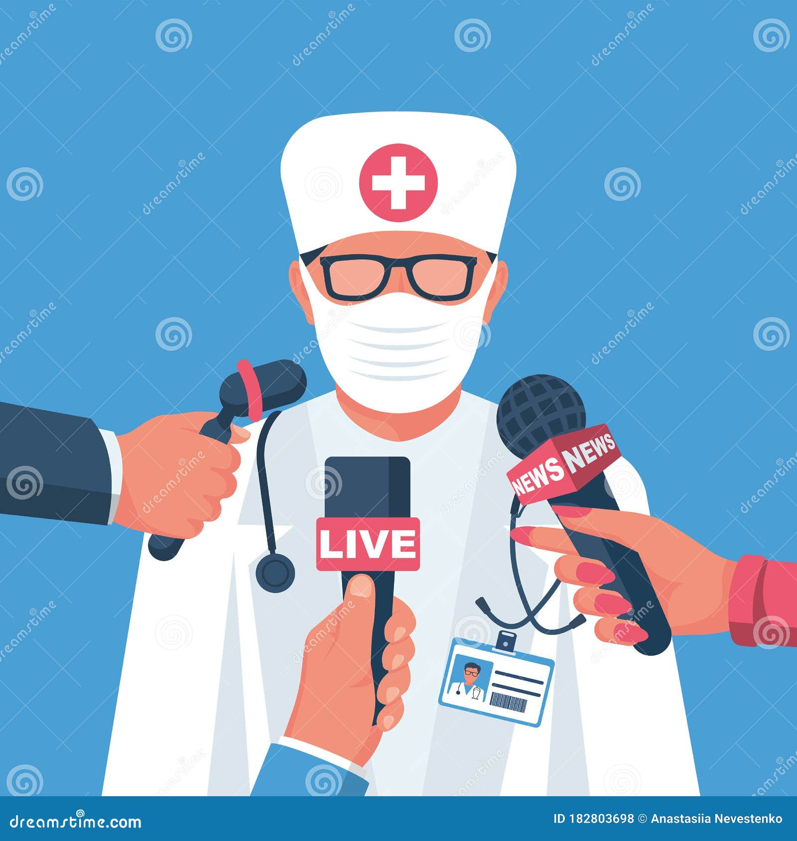 Press Interview with Medical Doctor. Medical Conference Stock Vector ... Press Interview with Medical Doctor. Medical Conference Stock Vector ...