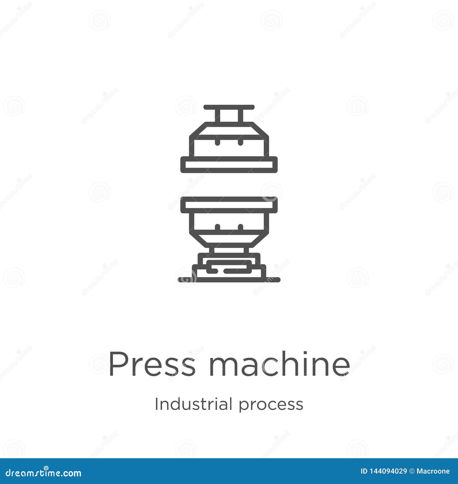 Press Machine Icon Vector from Industrial Process Collection. Thin Line ...
