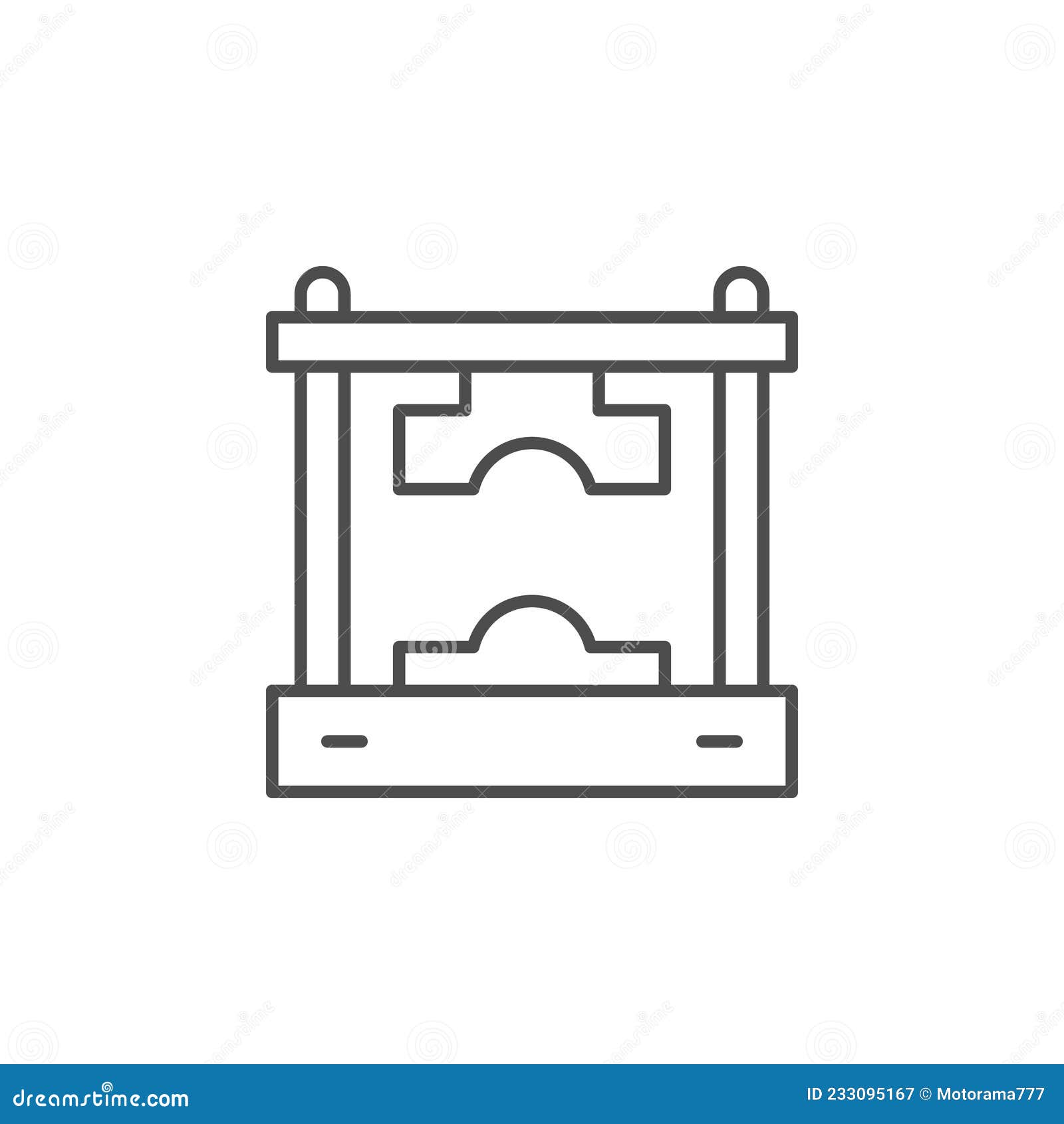 Press Machine Line Outline Icon Stock Vector - Illustration of material ...