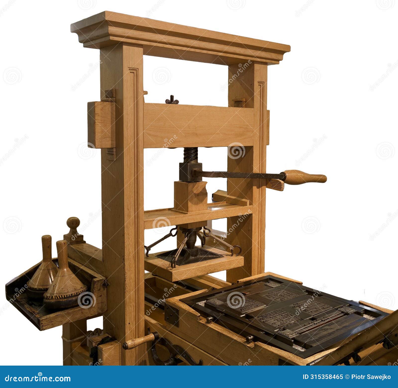 Printing Press from the Old Era of Printing, an Antique Machine Stock ...