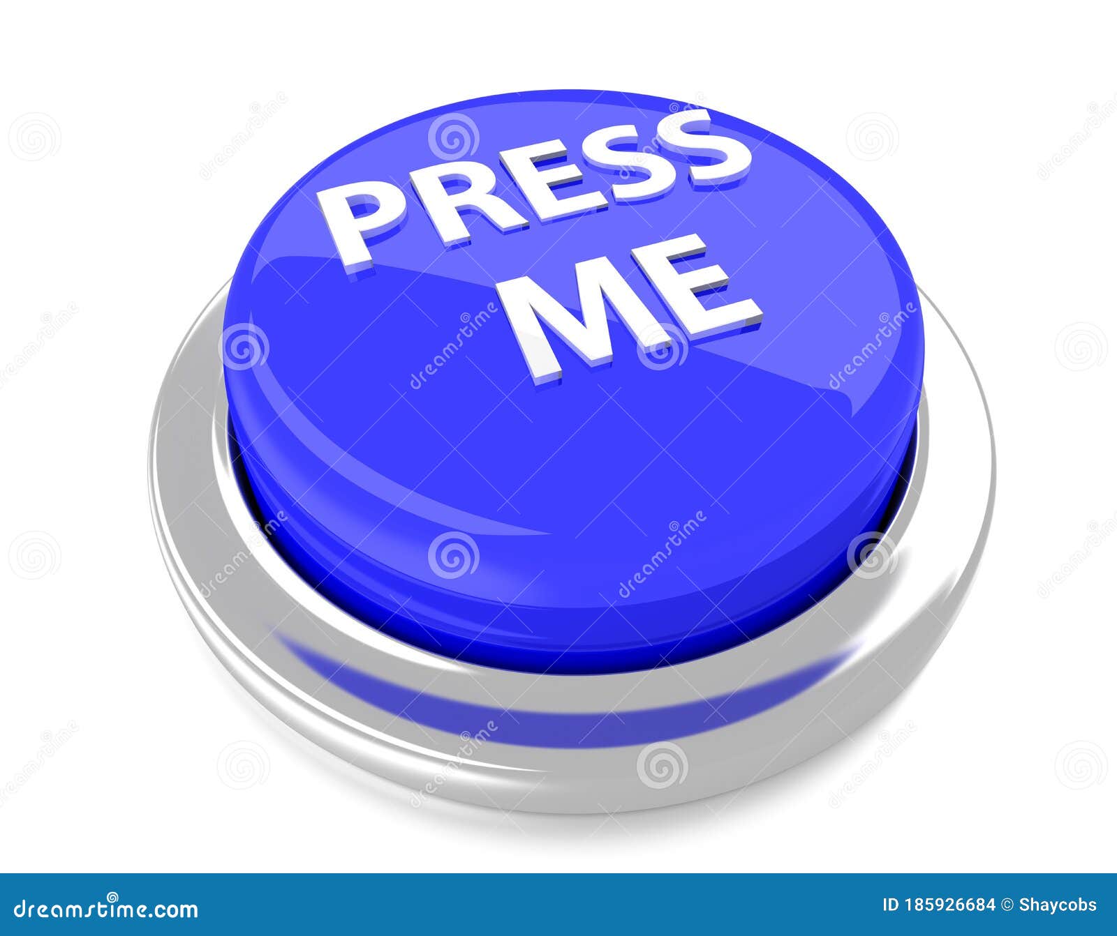 PRESS ME on Blue Push Button. 3d Illustration Stock Illustration ...