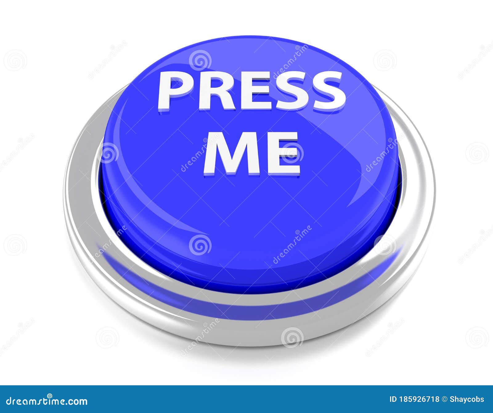 PRESS ME on Blue Push Button. 3d Illustration Stock Illustration ...