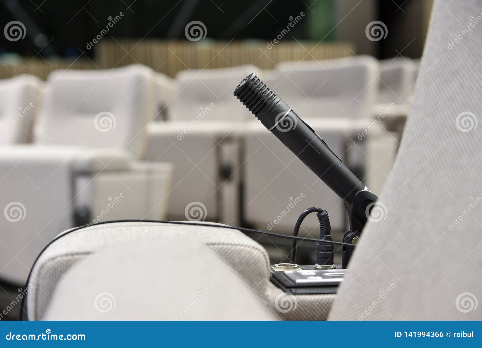 Press Microphone in a Conference Room Stock Photo - Image of interview ...