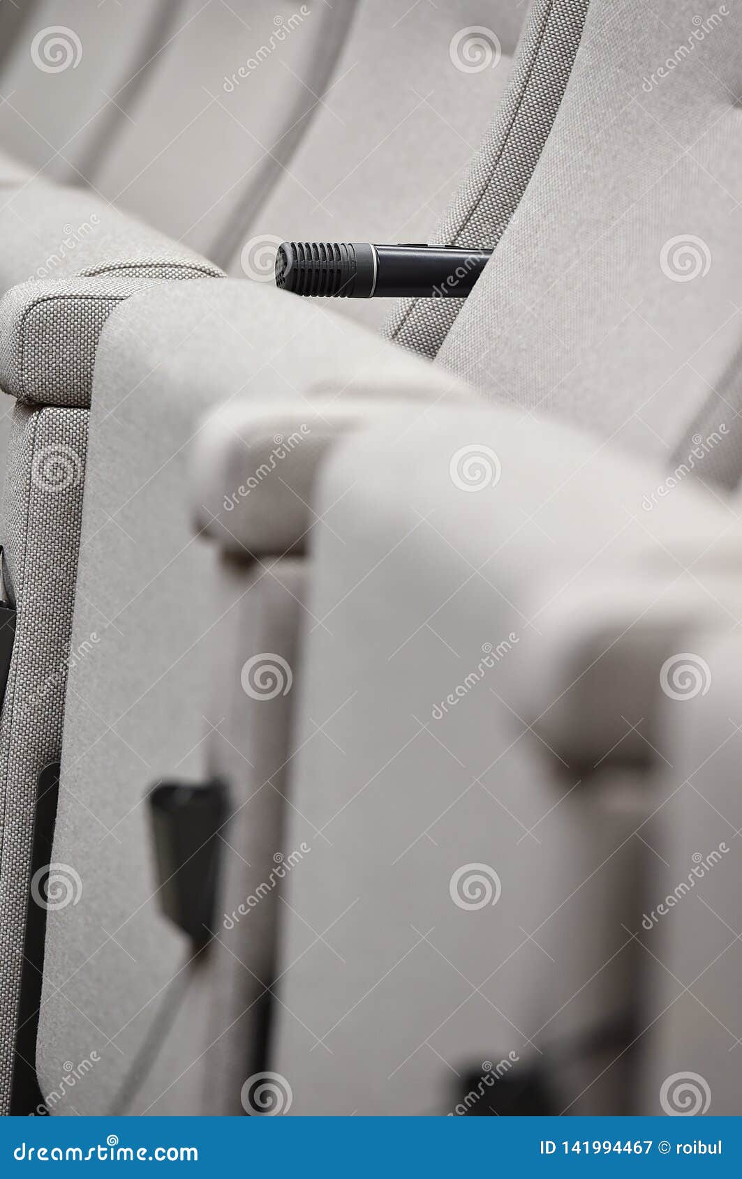 Press Microphone in a Conference Room Stock Image - Image of ...