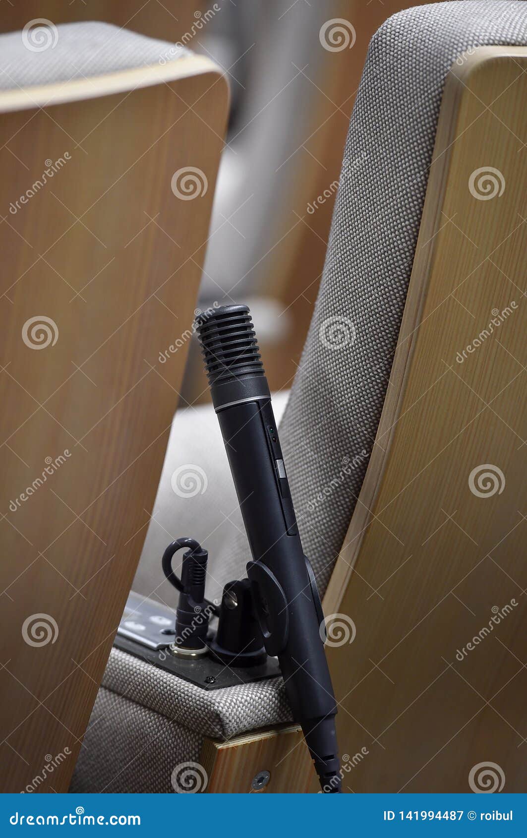 Press Microphone in a Conference Room Stock Image - Image of news ...