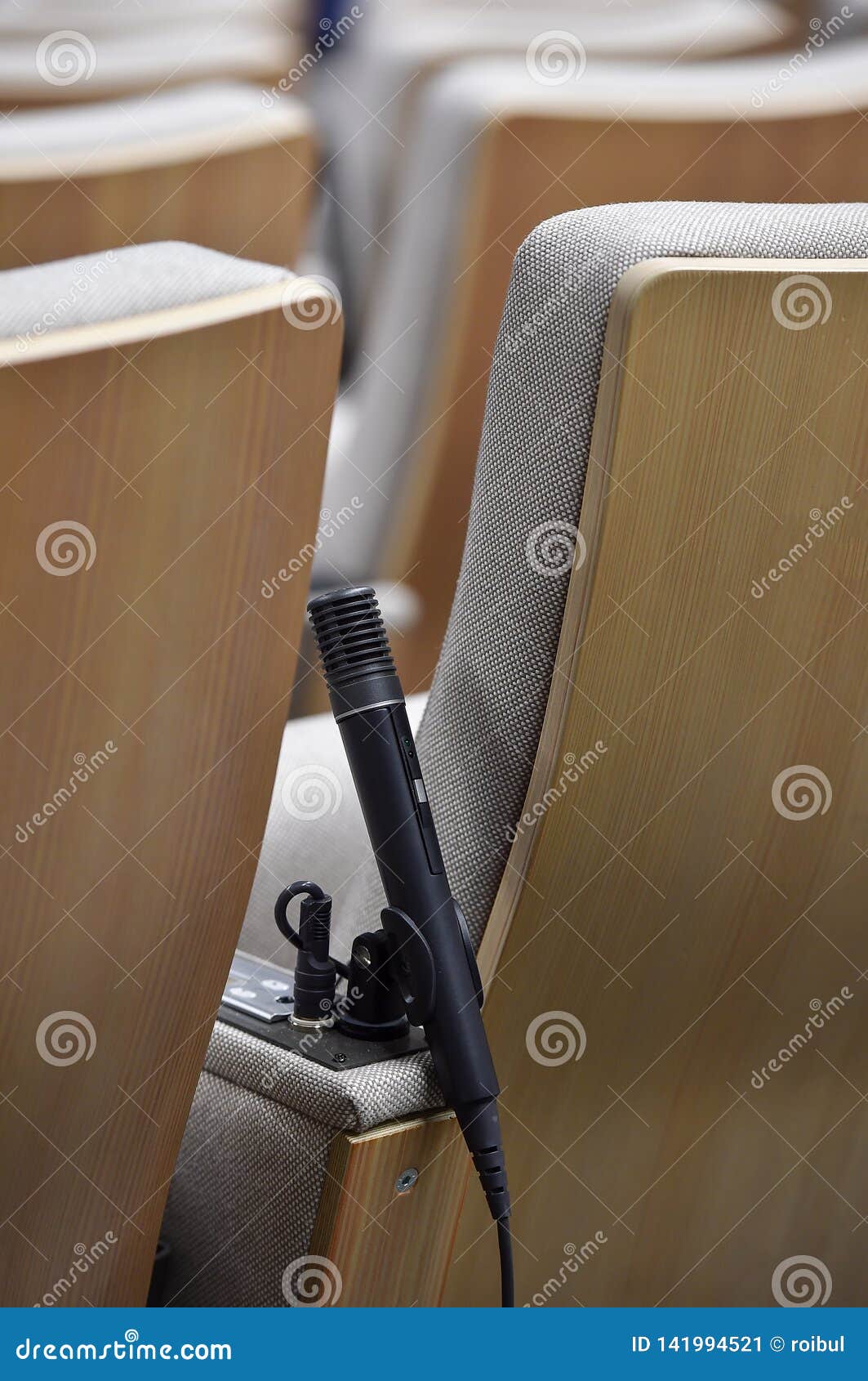 Press Microphone in a Conference Room Stock Image - Image of public ...