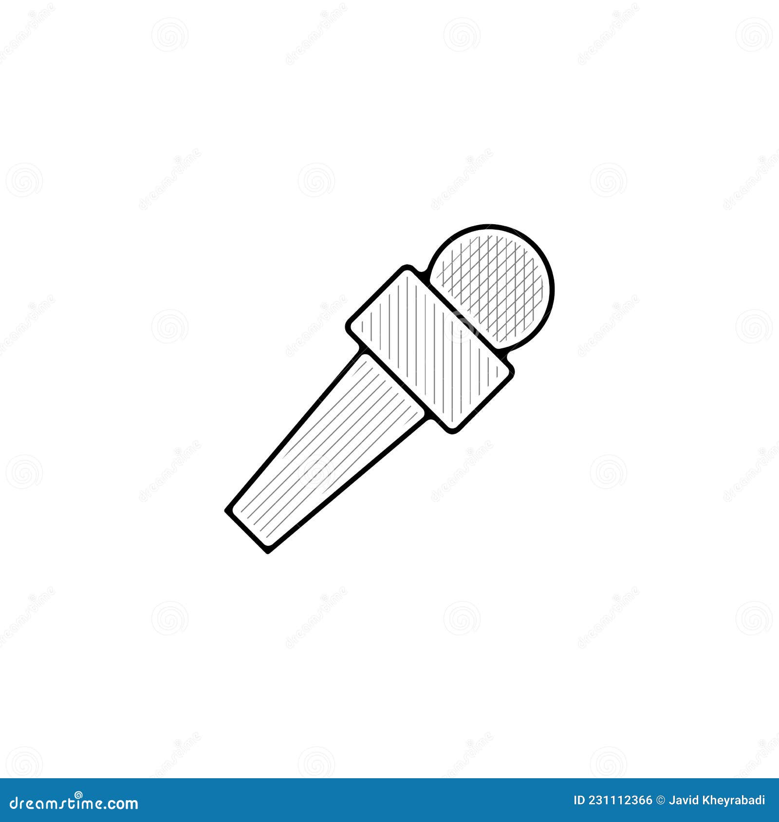 Press Microphone Thin Line Icon. Press Microphone Hand Drawn Thin Line ...