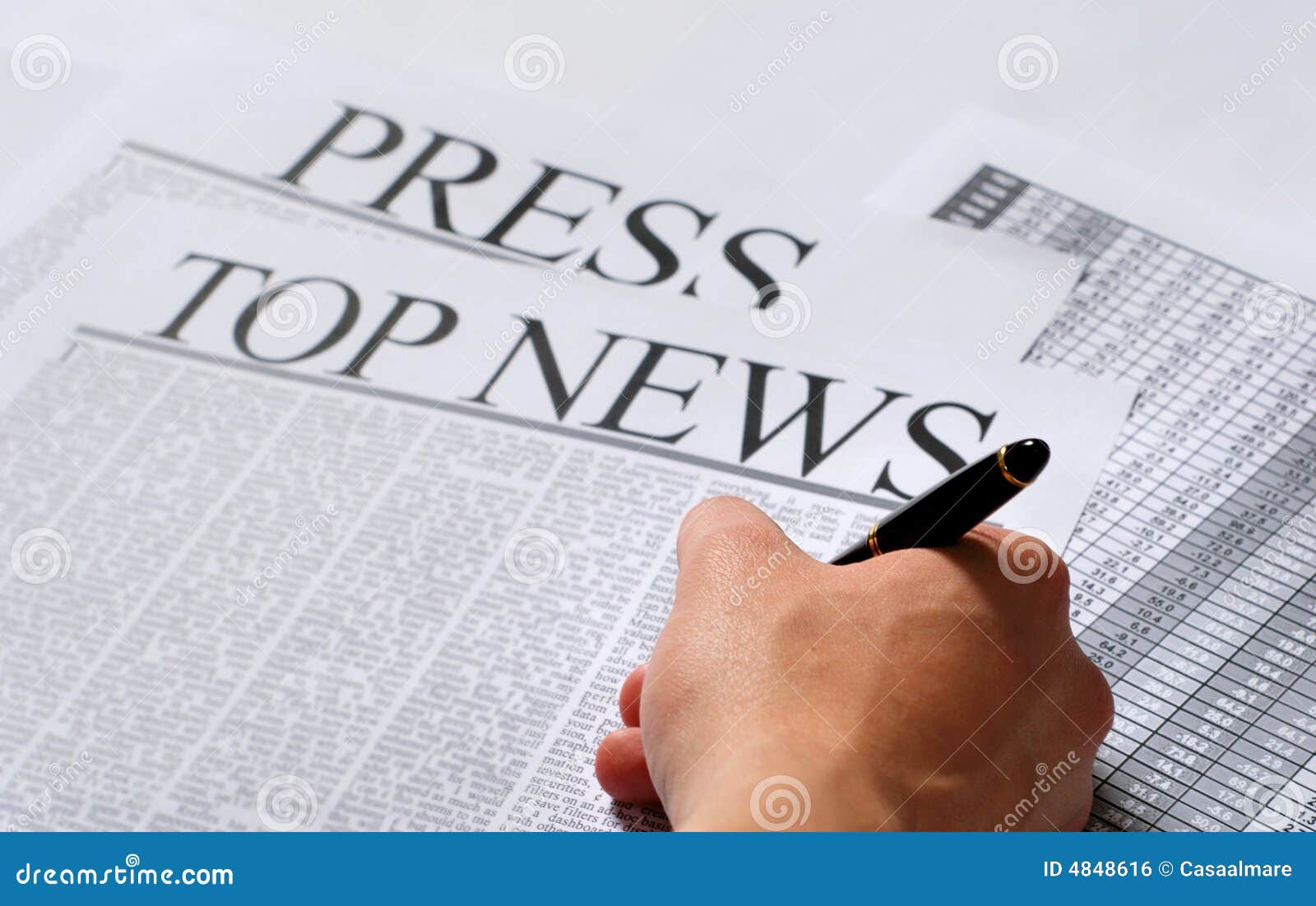 Press news stock photo. Image of actuality, golden, info - 4848616